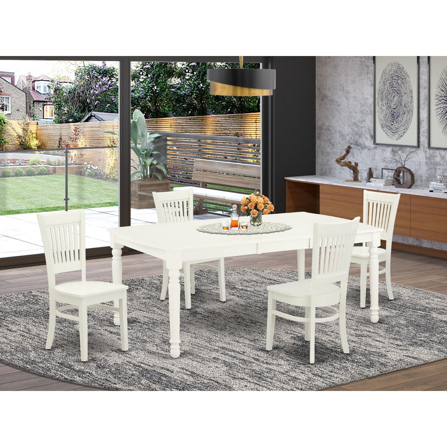 HomeStock Gothic Grace 5-Piece Dinette Set-4 Modern Dining Chairs With ...