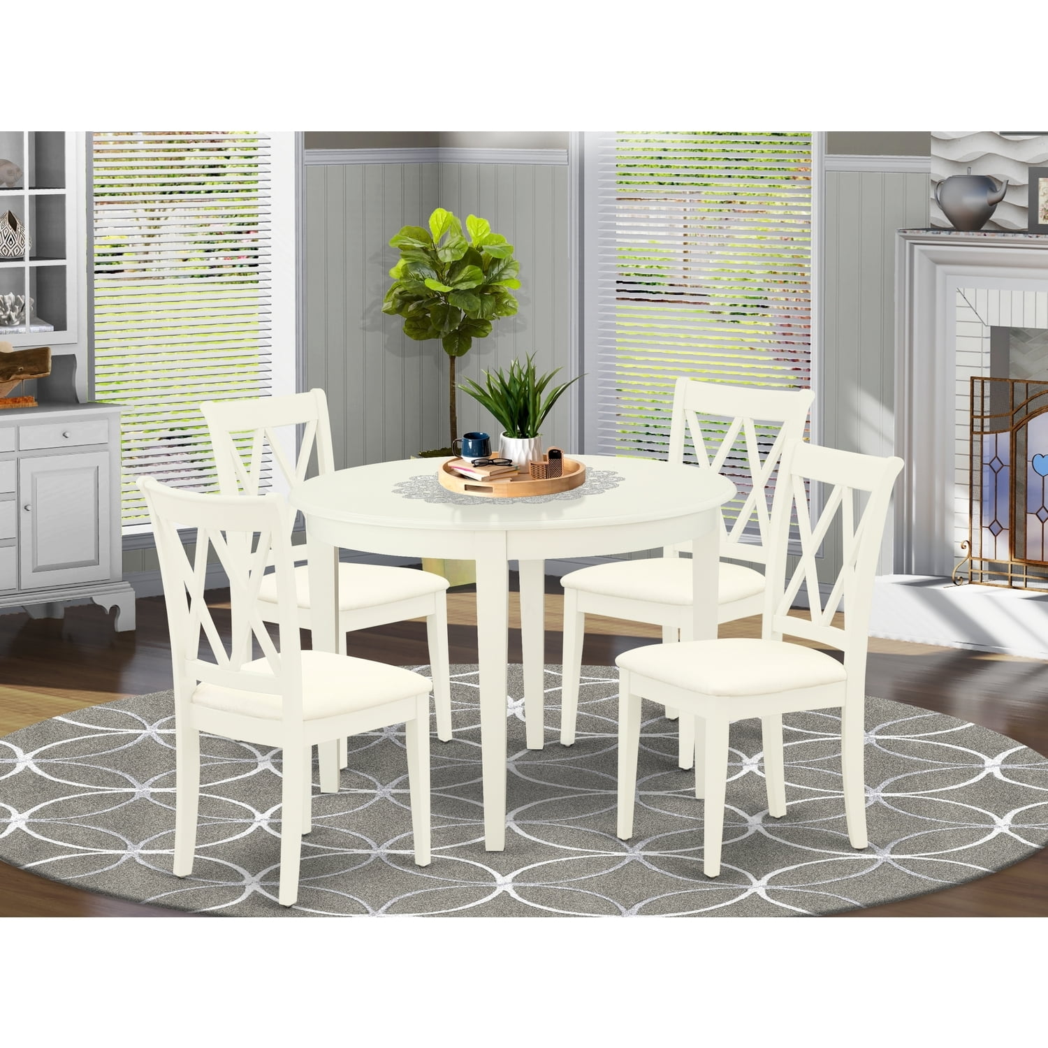 HomeStock Gothic Grace 5 Piece Dinette Set for 4 Includes a Round ...