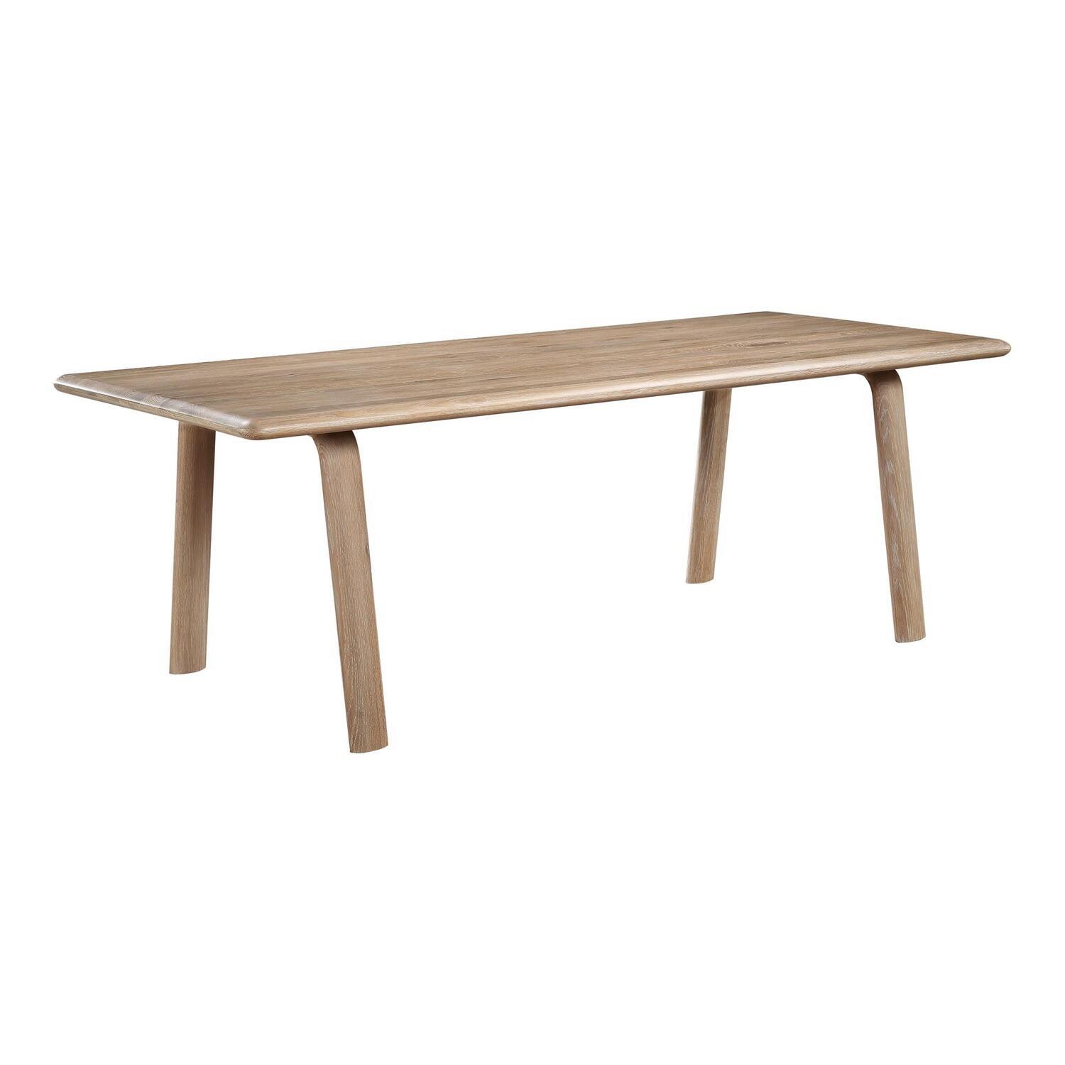HomeStock Gothic Grace Dining Table White Oak , Modern Dining Table, Wooden Dining Table, Glass ...