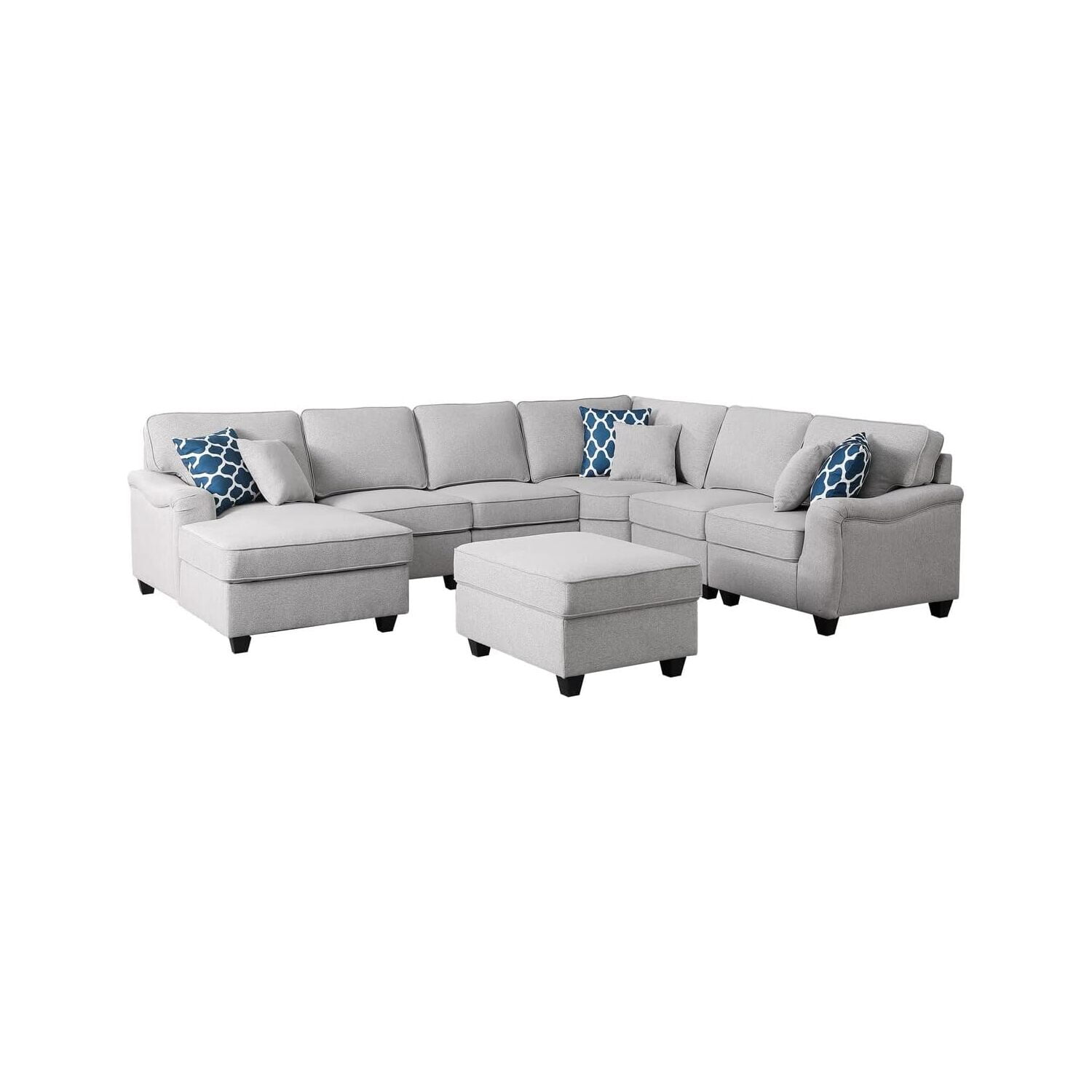 HomeStock Gothic Grandeur 7Pc Modular L-Shape Sectional Sofa with ...