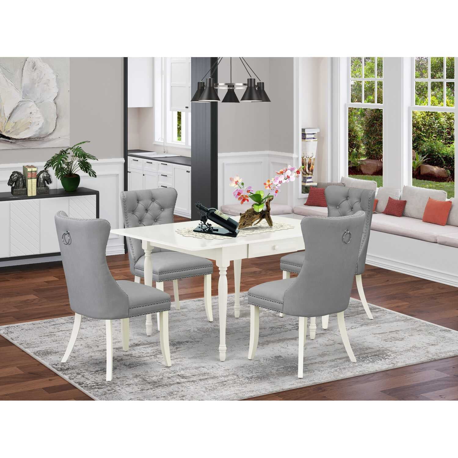 HomeStock Gothic Grandeur Compact Dining Table Set Consists of a ...