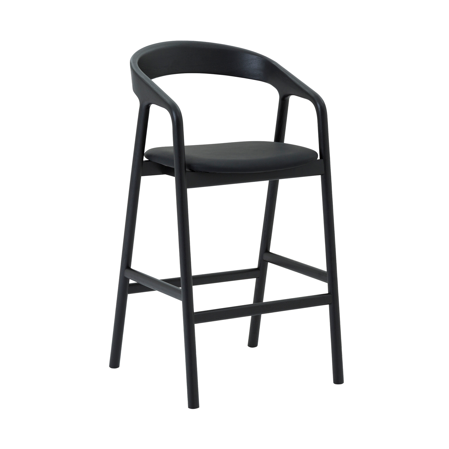HomeStock Gothic Grandeur Oak Wood and Faux Leather Bar Stool, 30" x 16 ...