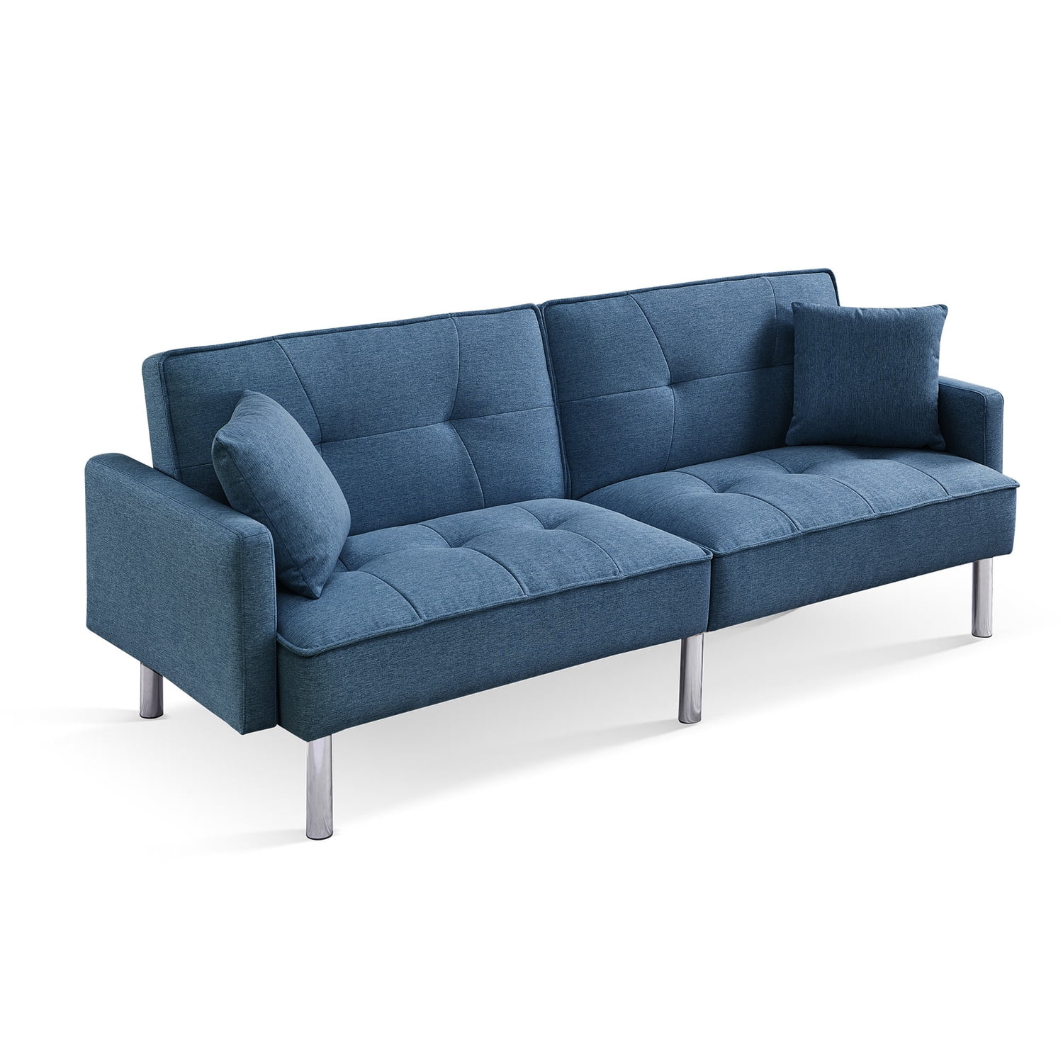HomeStock Gothic Grandeur Blue Tufted Futon Convertible Sofa Sleeper ...
