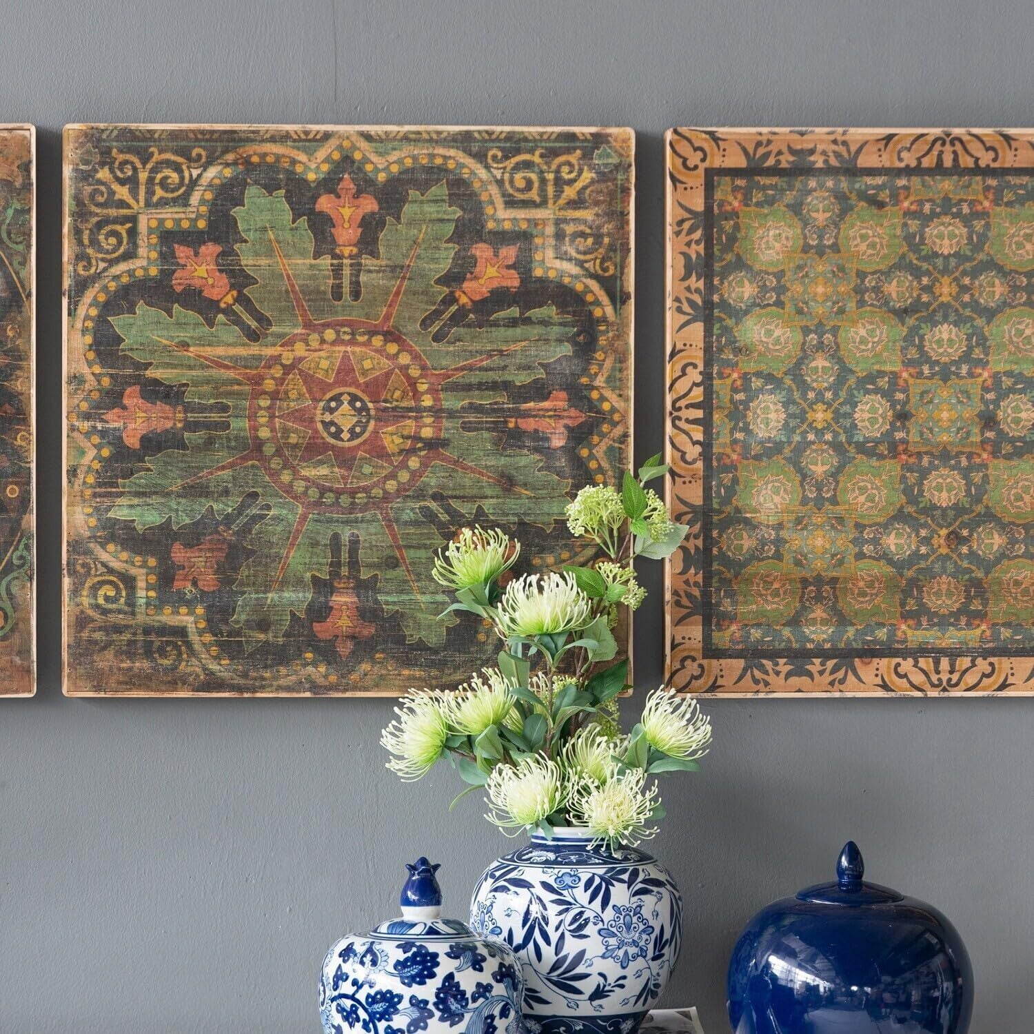 HomeStock Gothic Square Wall Art - Brown, Multi-Color - Set of Three 31 ...