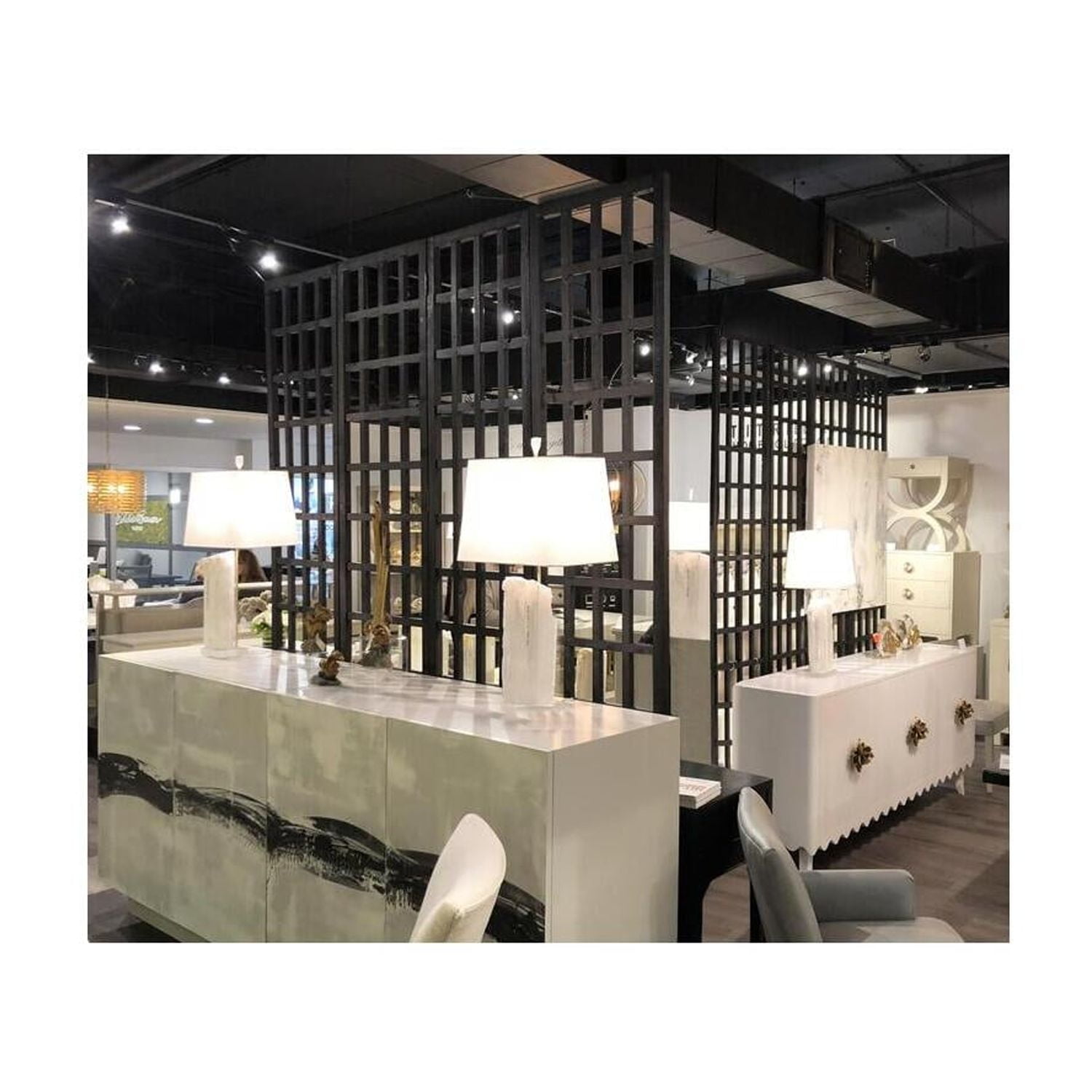 HomeStock Handcrafted Haven Floor Window Pane Screen - Brown Solid ...