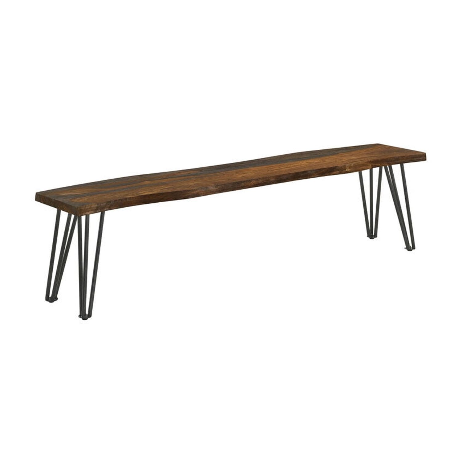 HomeStock Handmade Home Live-Edge Dining Bench with Hairpin Legs in ...