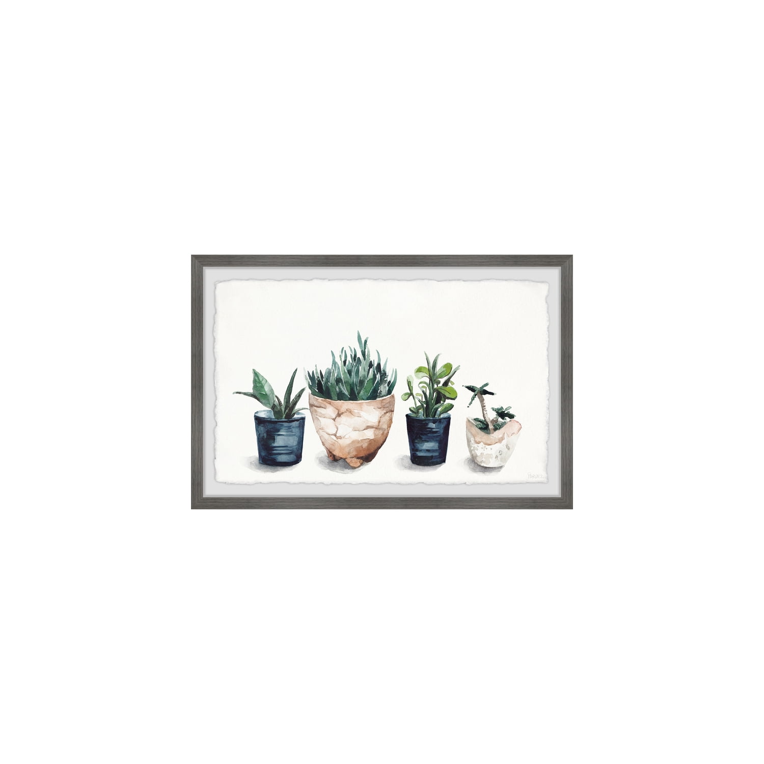 HomeStock Handmade Home Multi Colored Planters Framed Painting Print, 8 ...