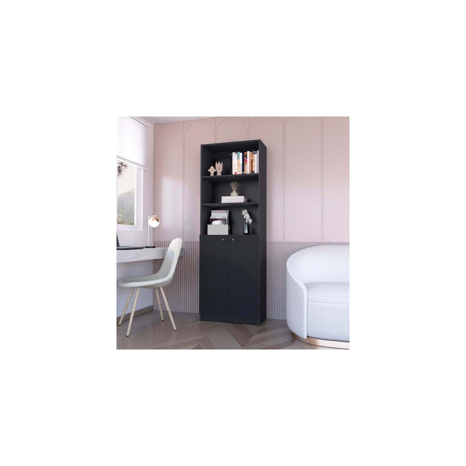 HomeStock Island Interiors Bookcase with Storage and Multi-Level ...