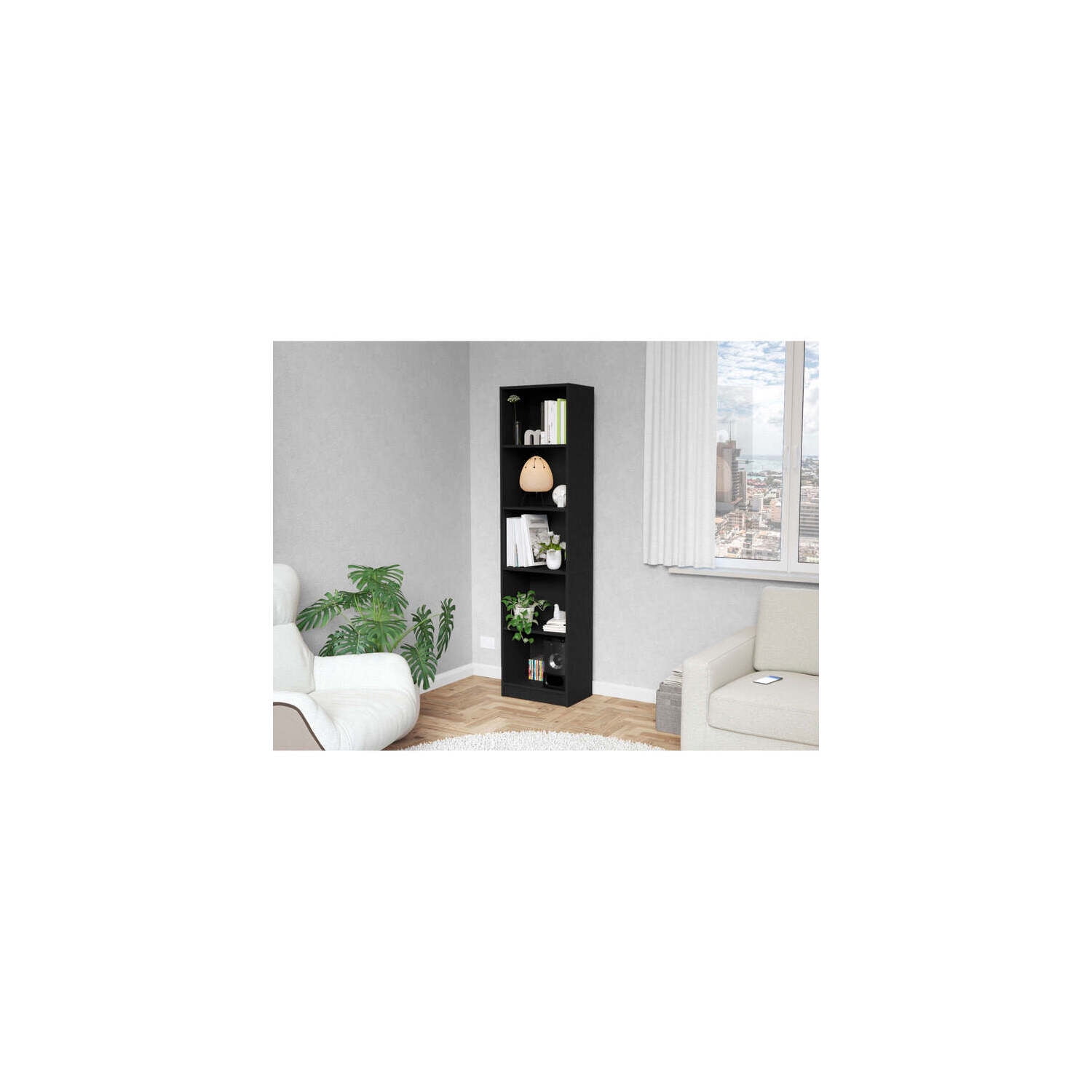 HomeStock Island Interiors Bookcase with Storage and Multi-Level ...