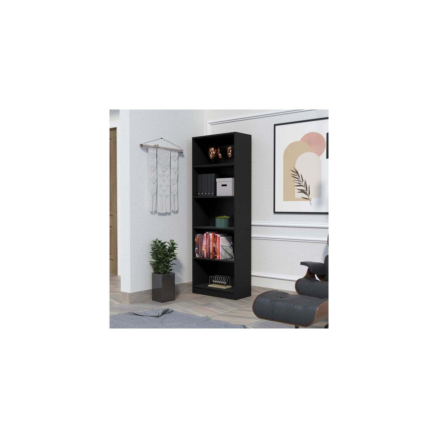 HomeStock Island Interiors Bookcase with Storage and Multi-Level ...