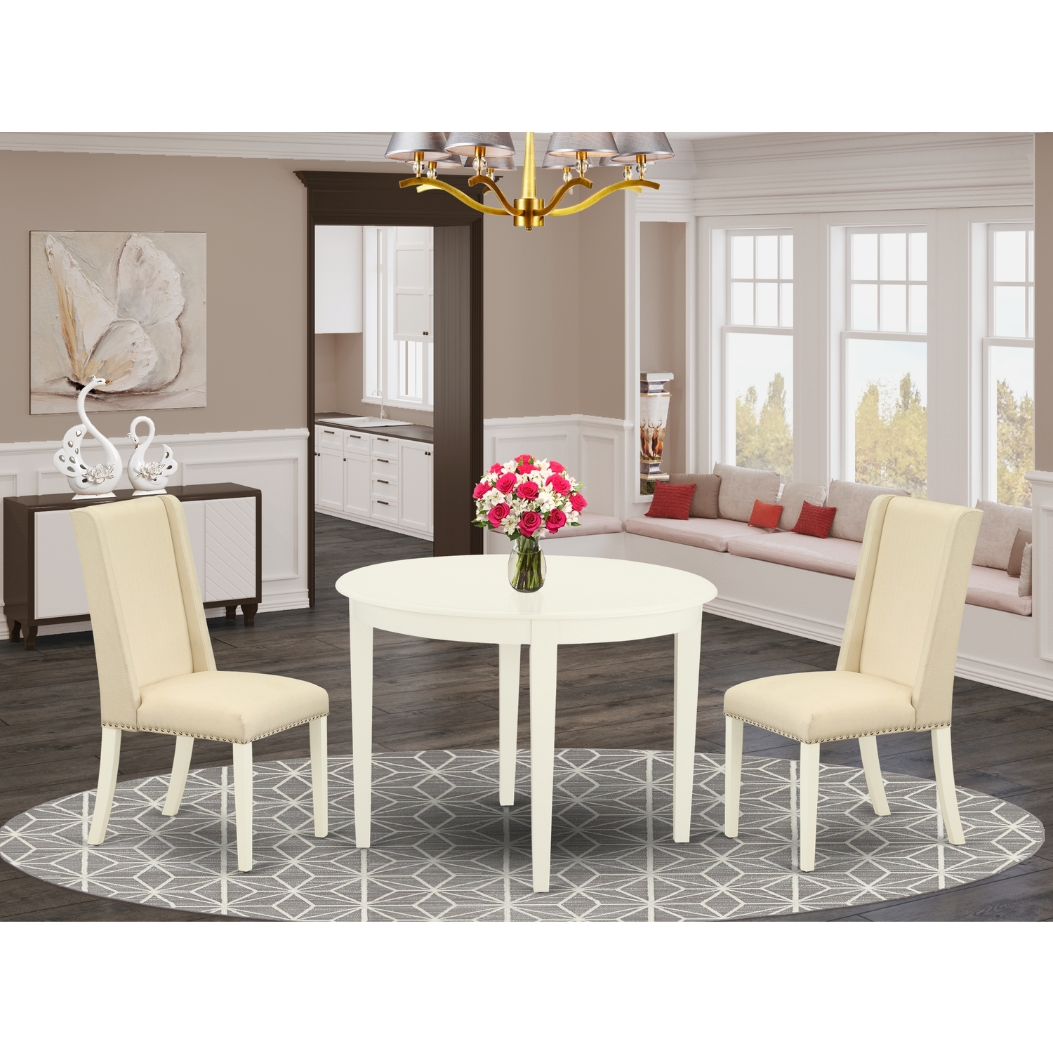 HomeStock Island Oasis 3-Piece Dining Kitchen Table Set Included A ...