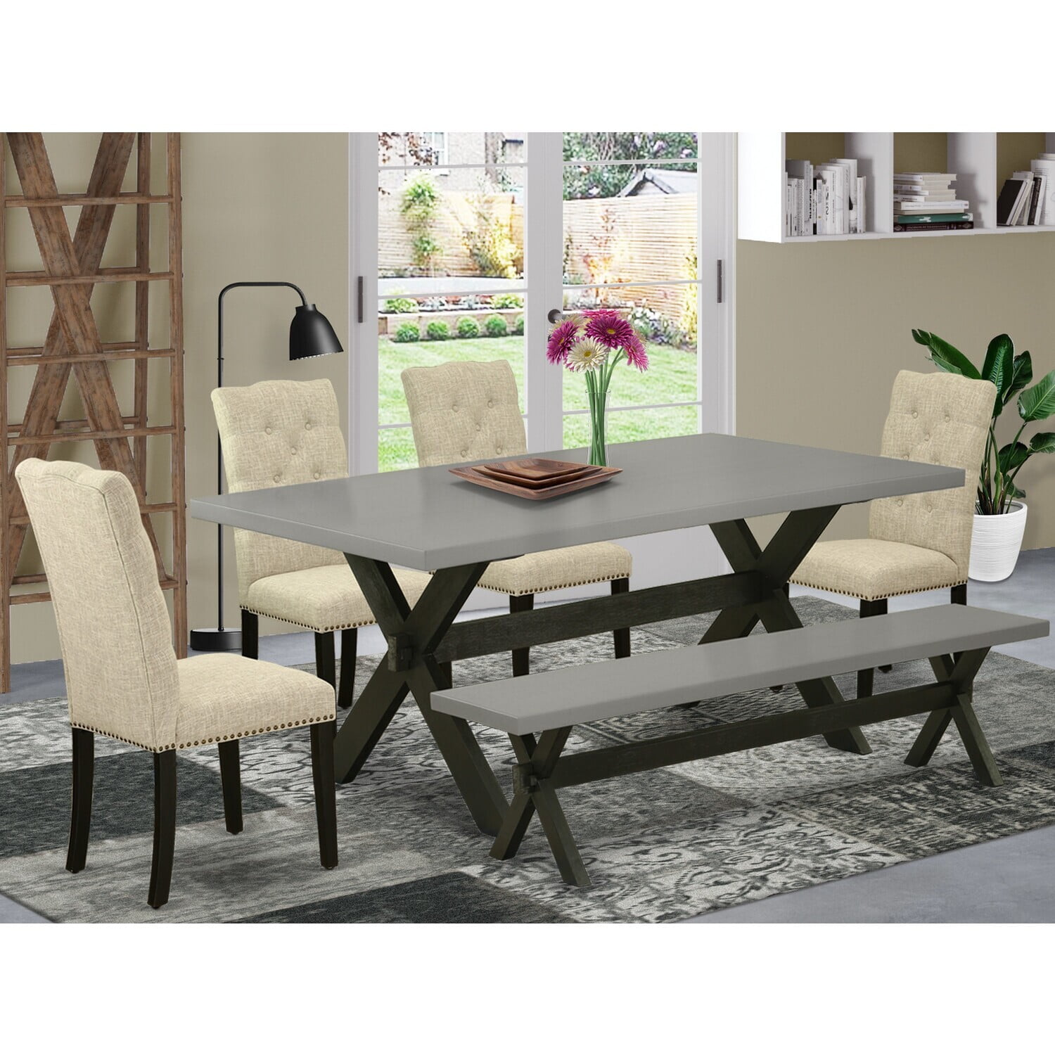 Small Dining Table Set with 4 ChairsBench - Modern Kitchen Table Set ...