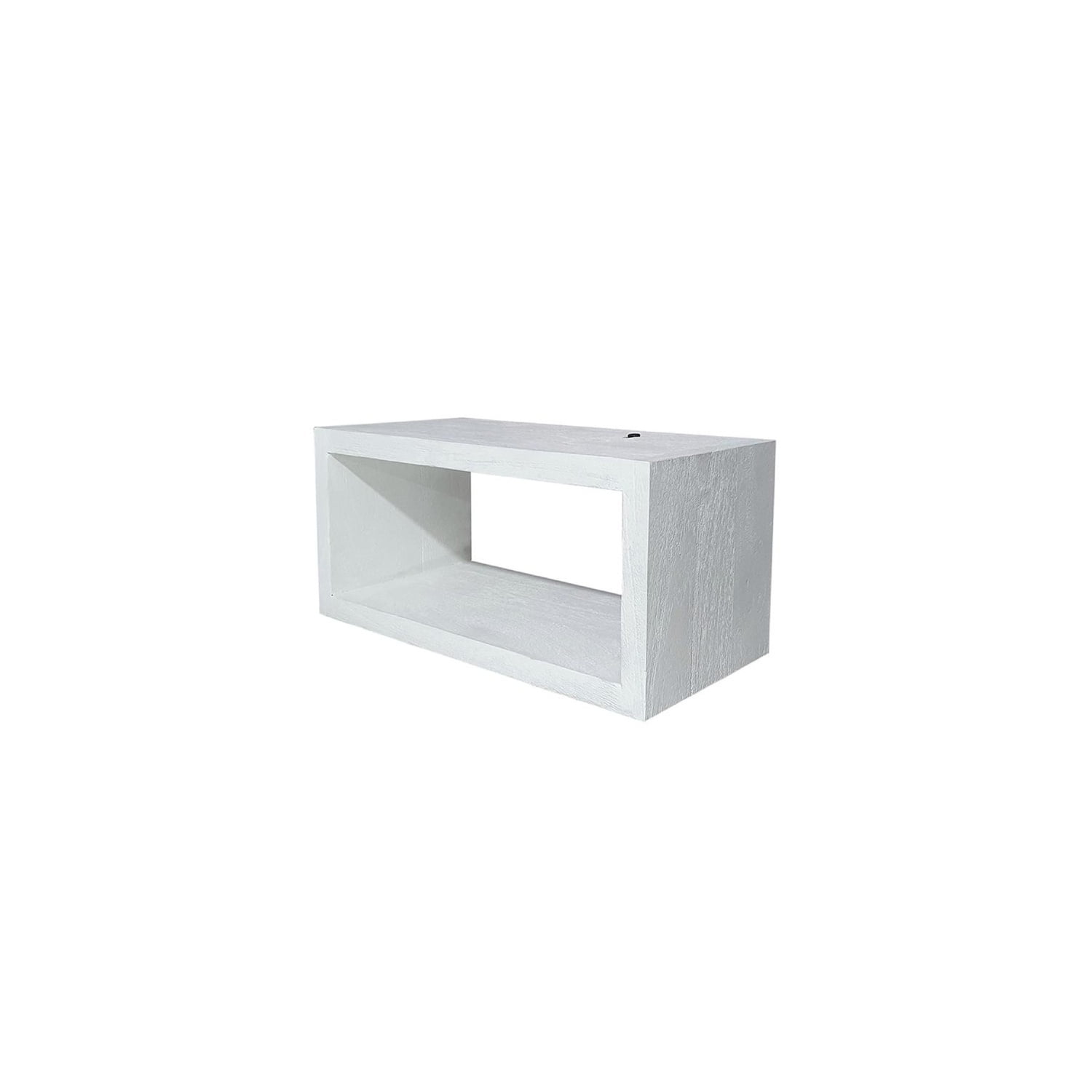 Floating Wall Shelf - Acacia Wood Display Shelf - Whitewash Finish ...