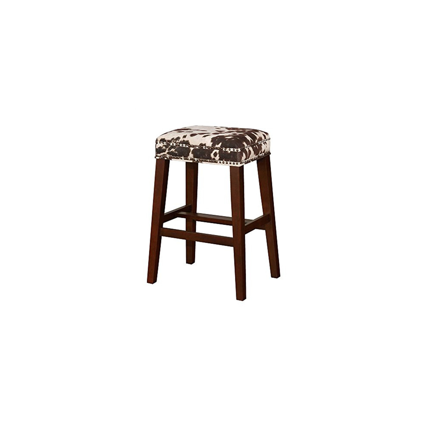 HomeStock Island Oasis Cow Print Bar Stool - Traditional Design with ...