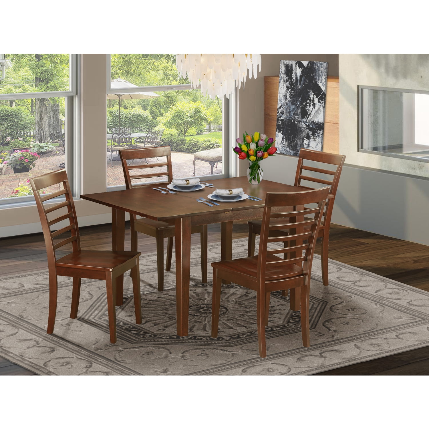 Dinette Set - Small Kitchen Table with 4 Chairs - Modern Dining Room ...