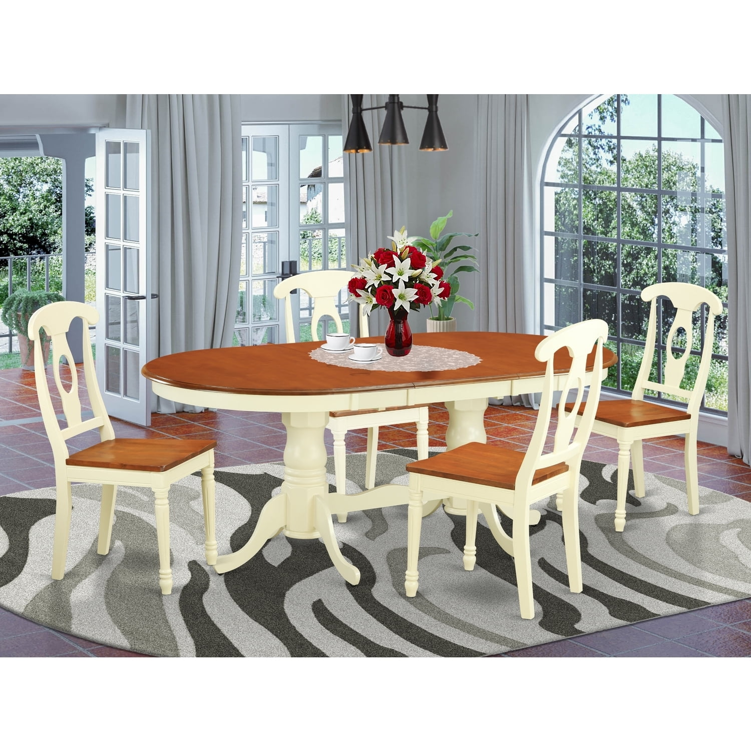 HomeStock Island Oasis Dining Room Set-Dining Table With Wood Dining ...