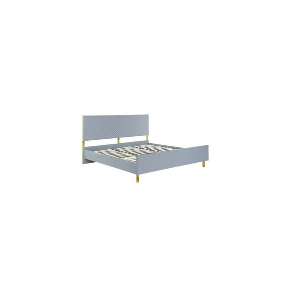 HomeStock Island Oasis QUEEN BED, Gray High Gloss Finish - Walmart.com