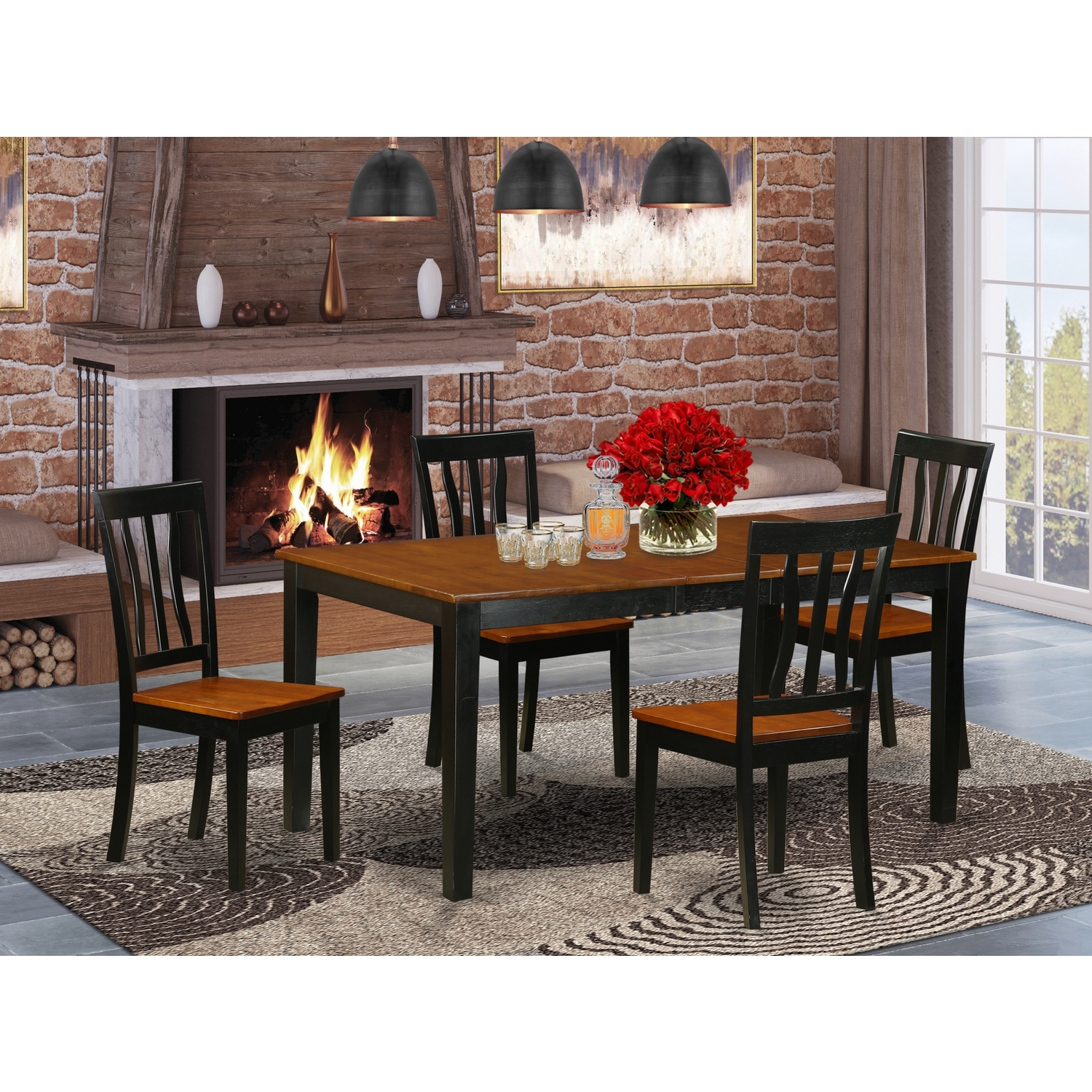 HomeStock Island Oasis Table Set -Table And Dining Chairs - Walmart.com