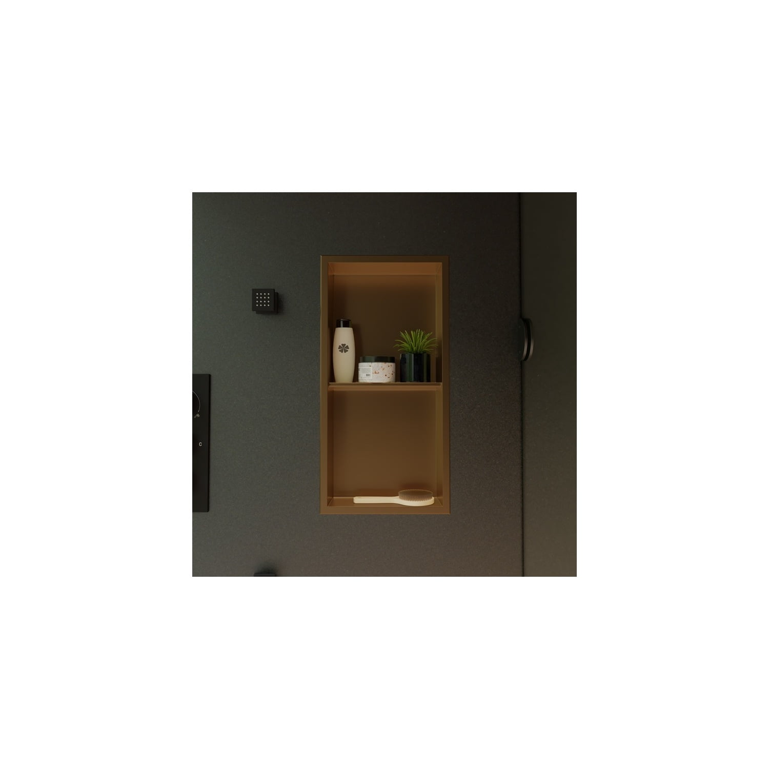 HomeStock Lakeside Living 12" x 24" Brushed Gold PVD Stainless Steel ...