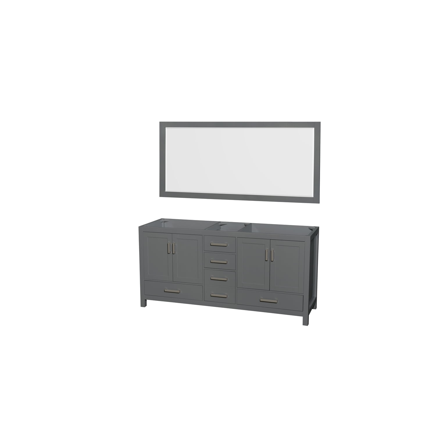 HomeStock Lakeside Living 72 Inch Double Bathroom Vanity in Dark Gray ...
