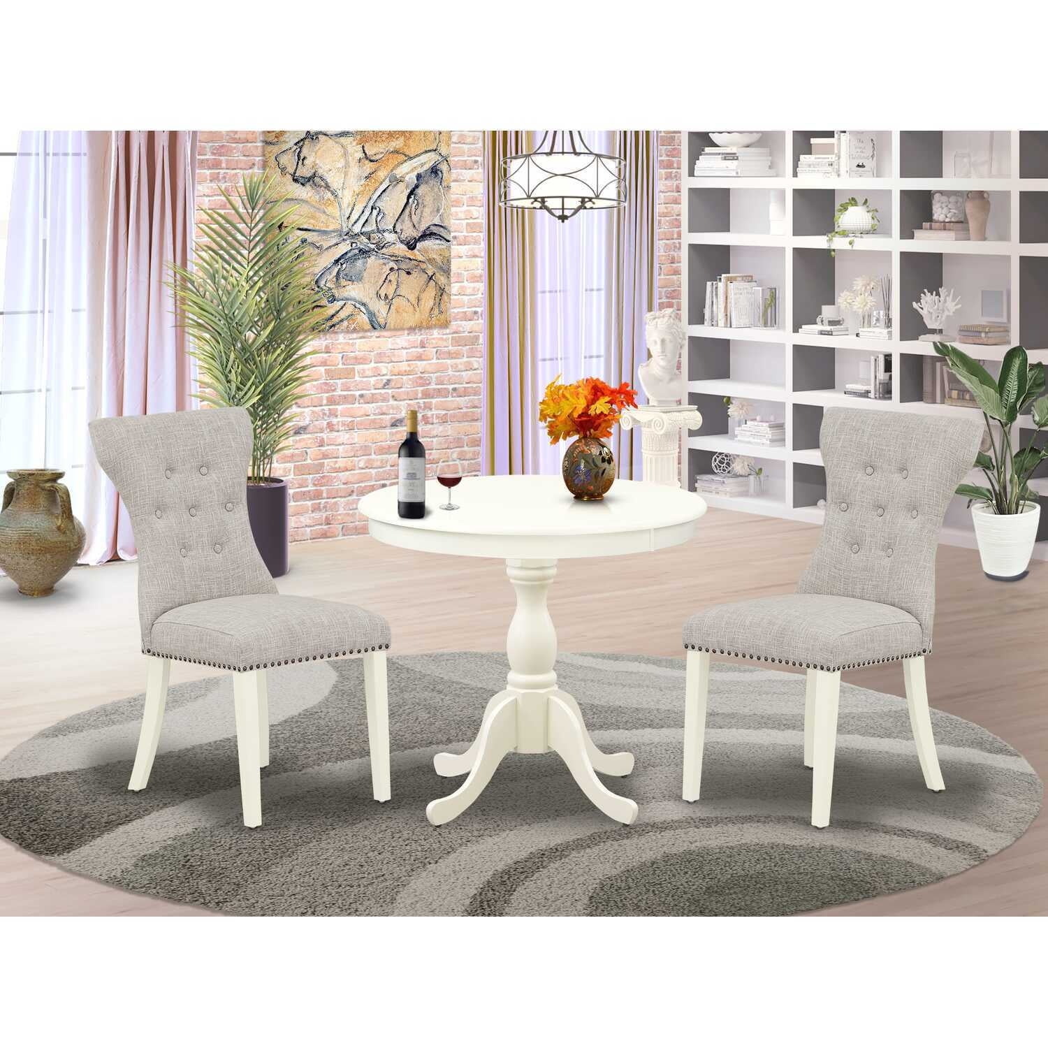 Lakeside Living Kitchen Dining Table Set Contains a Round Dining Table ...