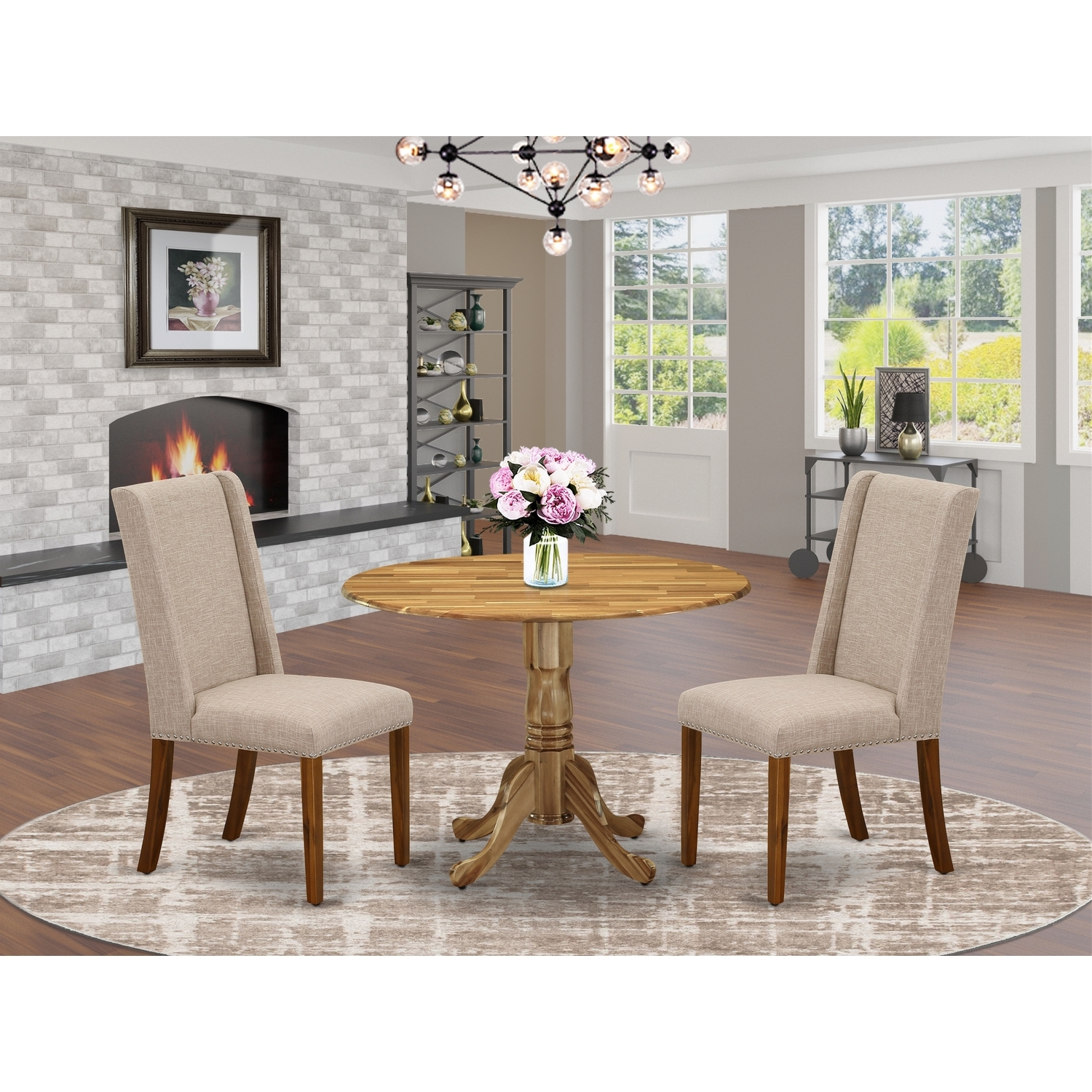 HomeStock Medieval Majesty 3-Pc Mid Century Dining Table Set Included A ...