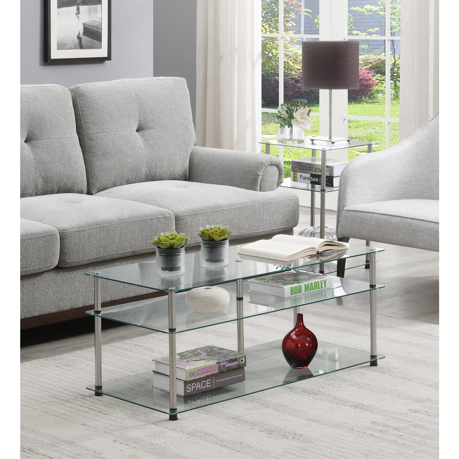 3 Tier Coffee Table - Modern Display Table for Living Room - Elegant ...