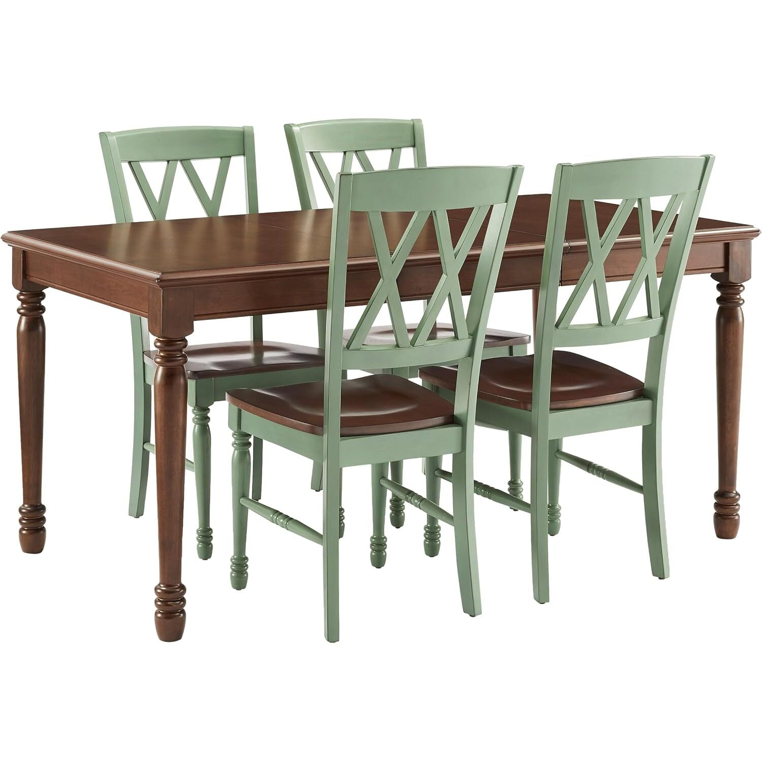 HomeStock Medieval Majesty Dining Set with Table and Extension Leaf, Rectangular Dining Table w ...