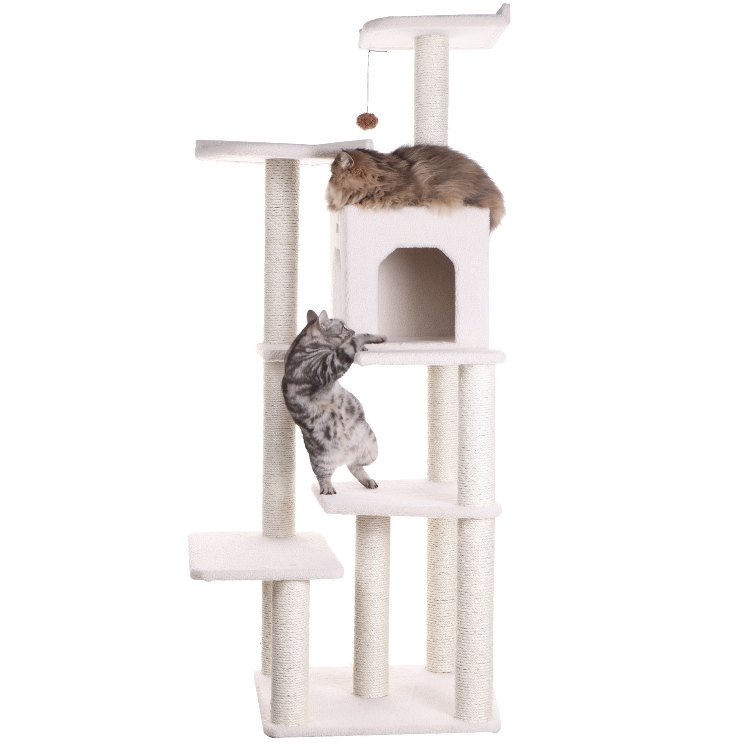HomeStock Medieval Moods Classic Cat Tree, Ivory, Six Levels, Condo and ...