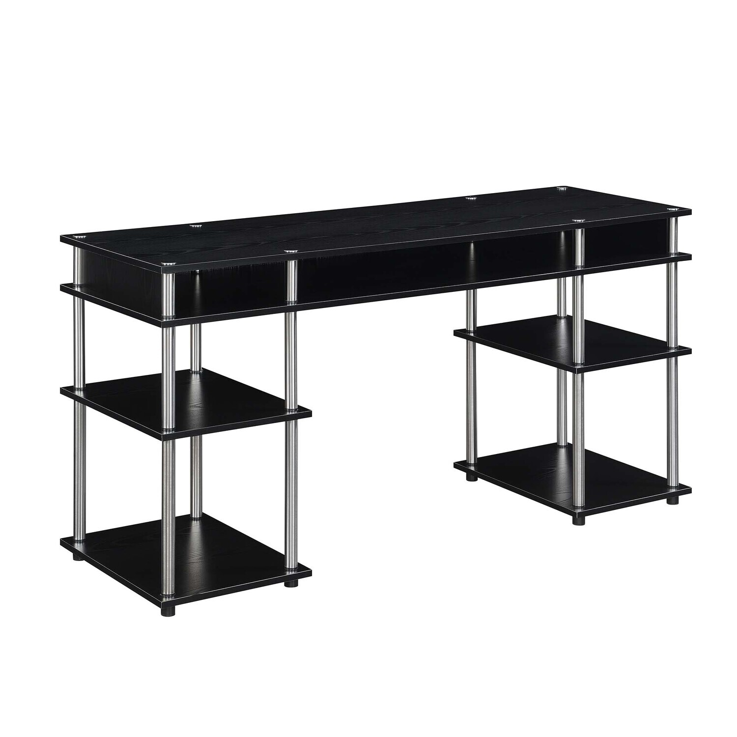 Student Desk 60 Inch with Shelves - Home Office Computer Study Table ...