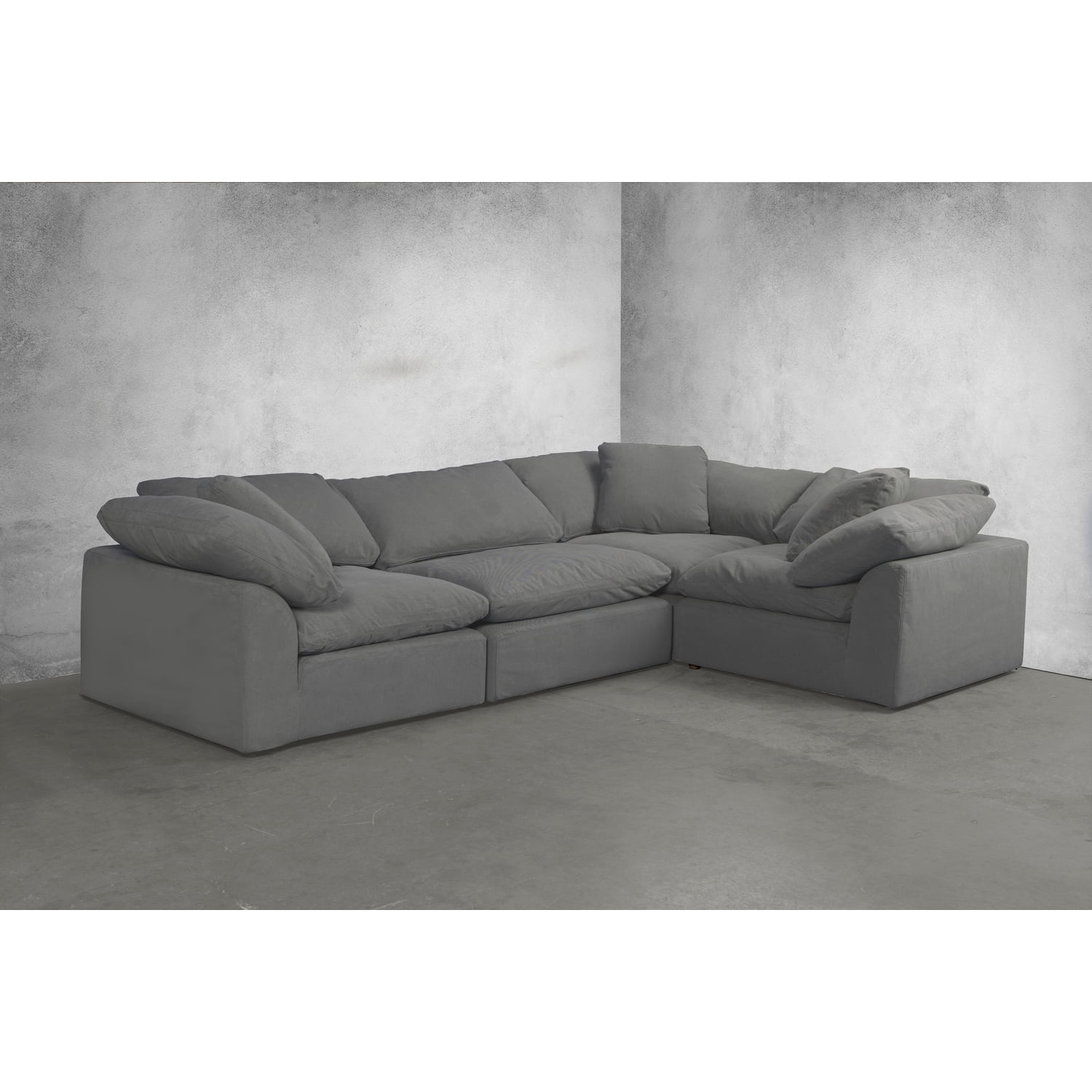 HomeStock Mediterranean Magic 4Pc Slipcovered L-Shaped Sectional Sofa ...
