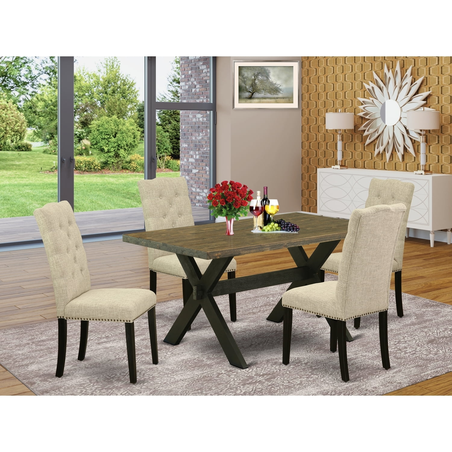 HomeStock Mediterranean Magic 5-Piece Kitchen Dining Table Set - Dining ...