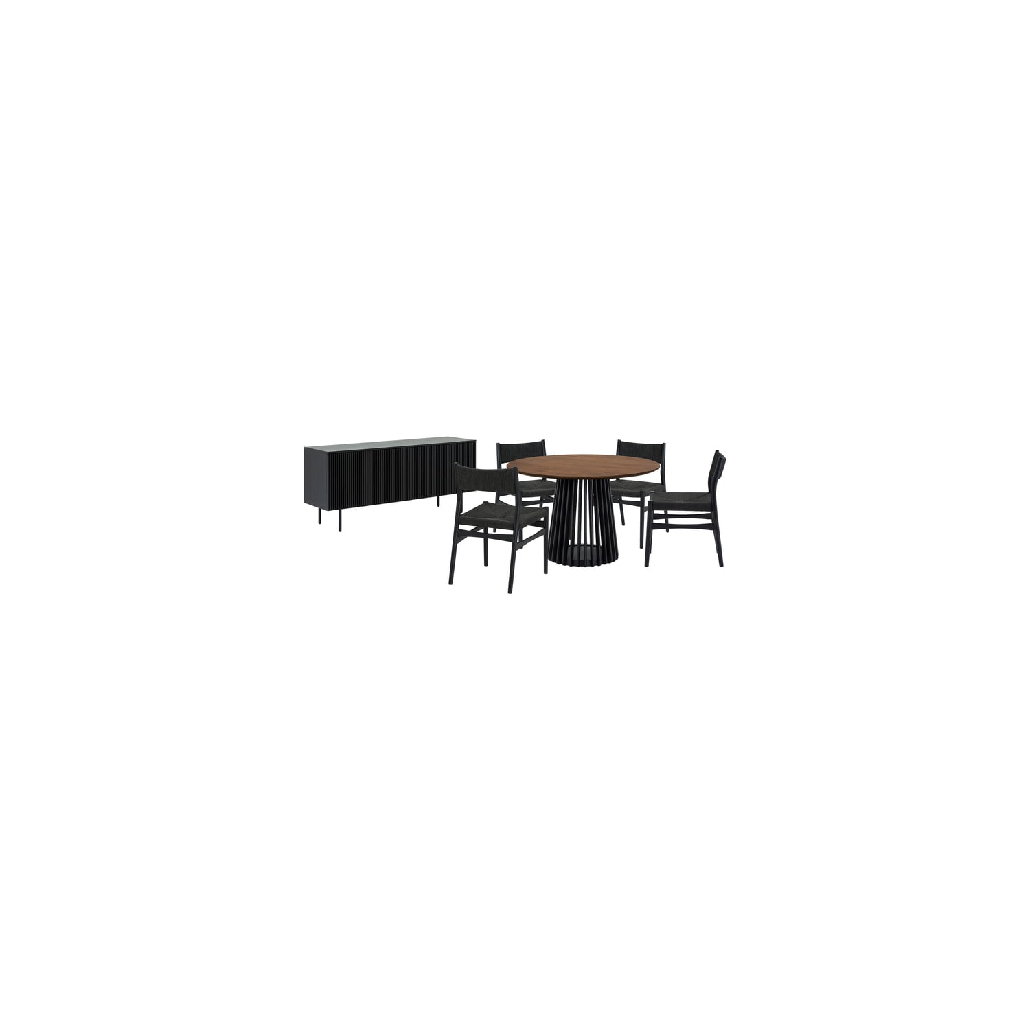 HomeStock Mediterranean Magic 6 Piece Round Dining Set with Buffet and ...