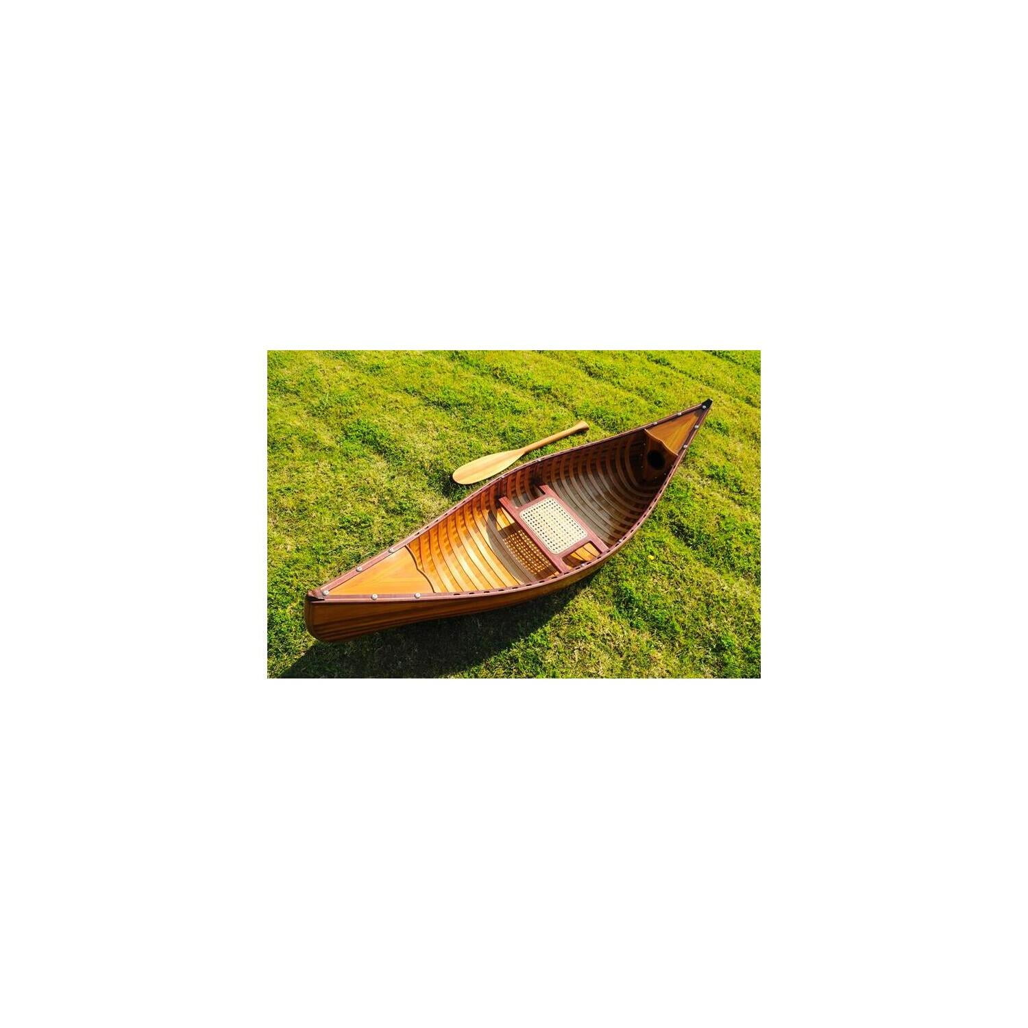 HomeStock Mediterranean Magic 6 ft Wooden Canoe With Ribs 100% ...