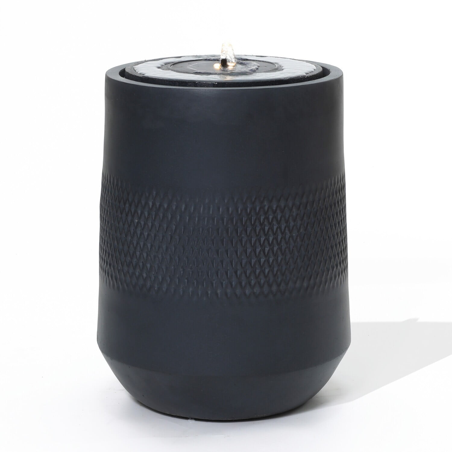 HomeStock Mediterranean Mastery 23 in. H Dark Gray Resin Round Bubbler ...