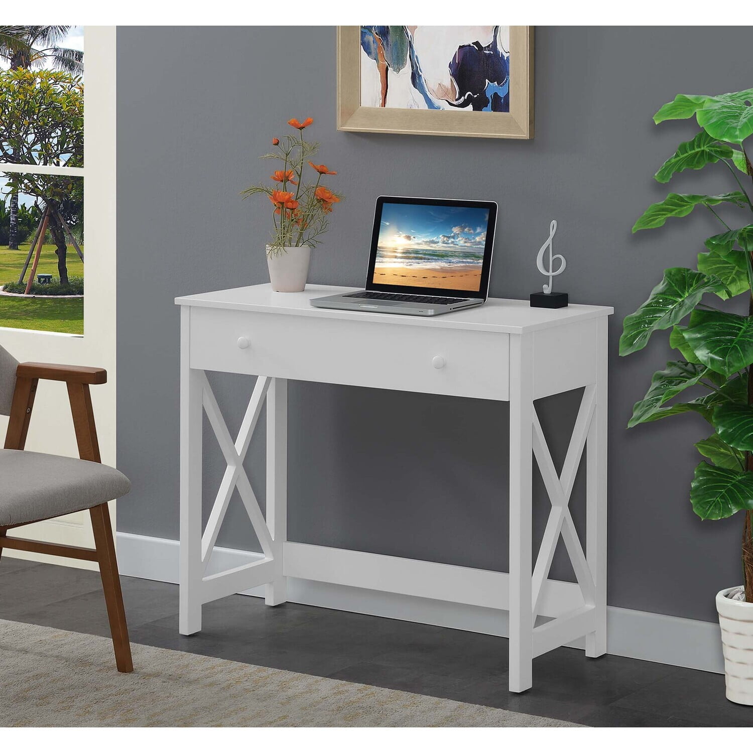 Home Office Desk 36 Inch - Modern Computer Writing Table with Drawer ...