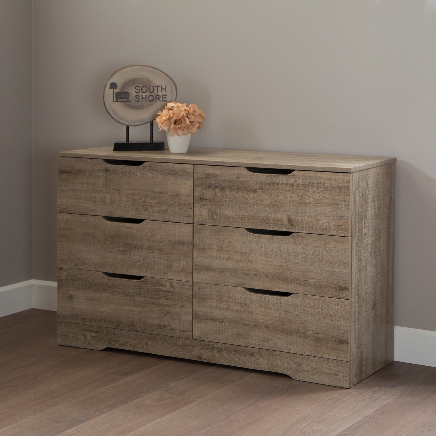 HomeStock Mediterranean Mingle 6-Drawer Storage Double Dresser ...