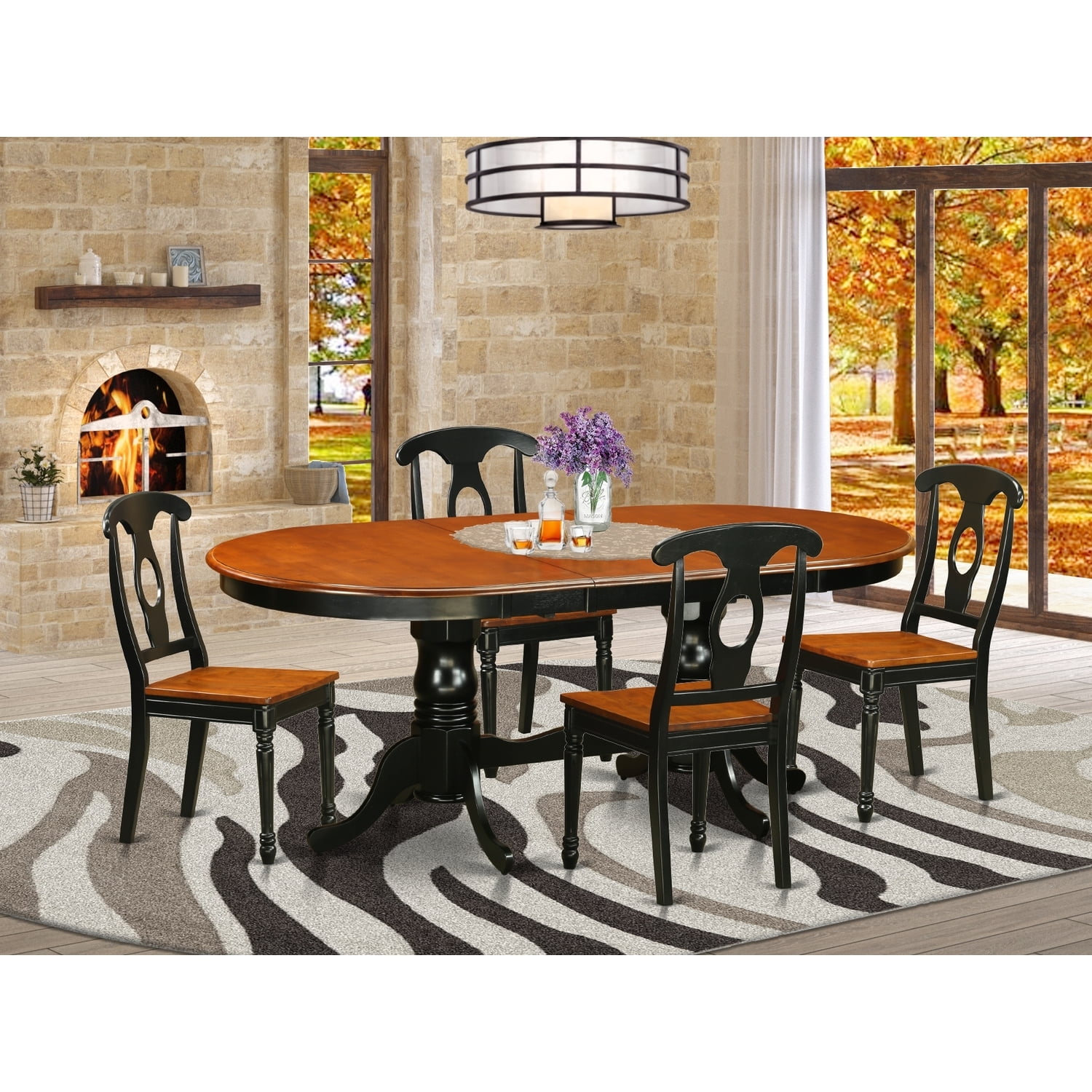 HomeStock Mediterranean Mingle Dining Room Set-Dining Table With Wood ...