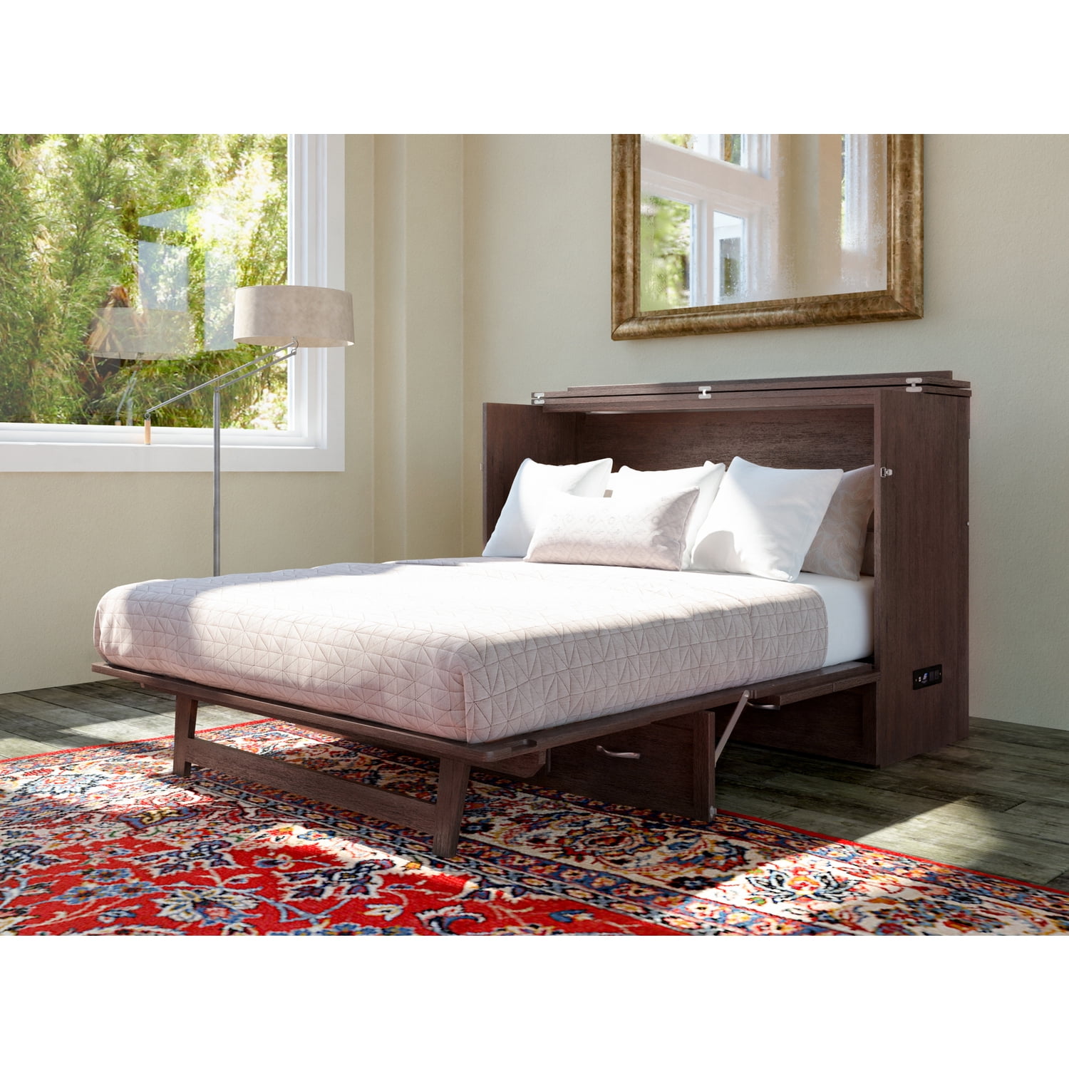 Murphy Bed Chest - HomeStock Burnt Amber Storage Bed - Space Saving ...