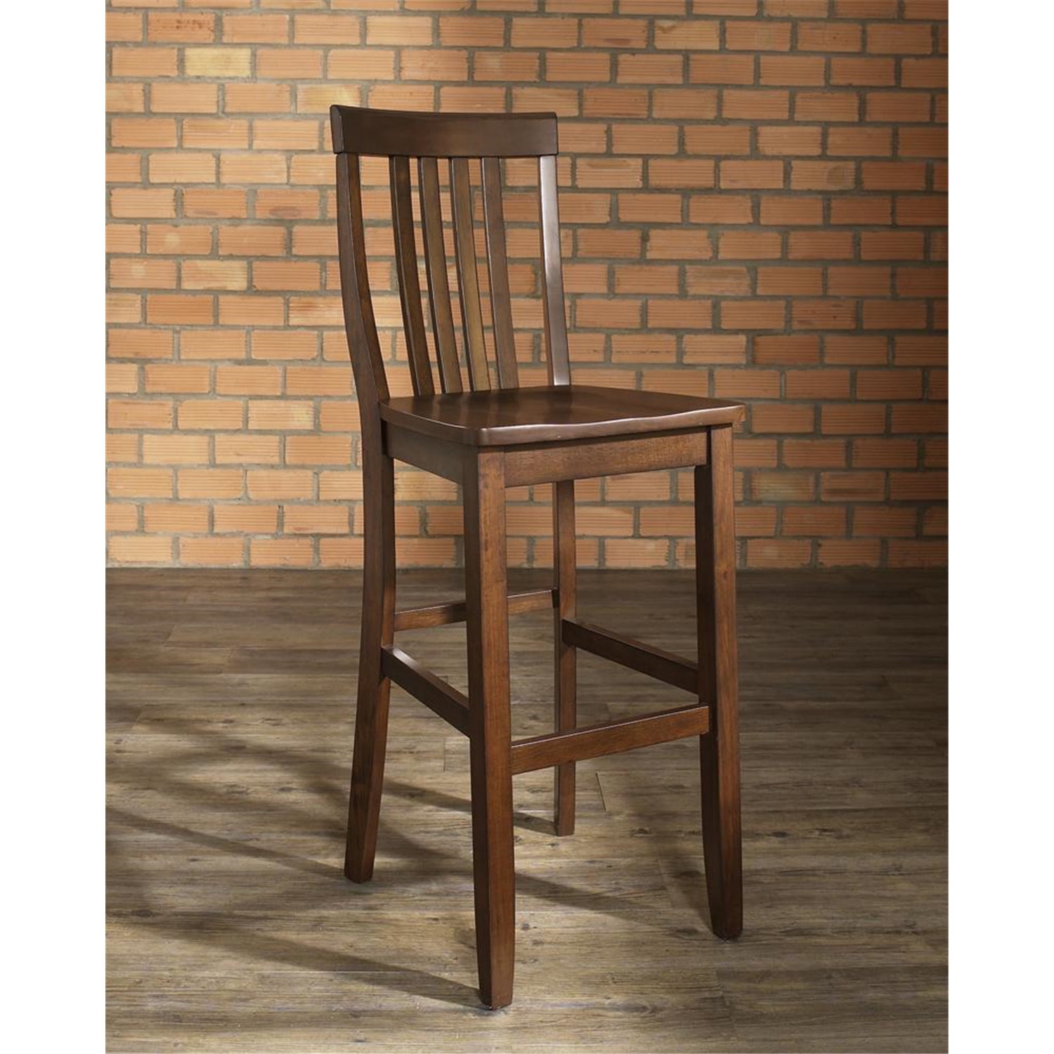 HomeStock Mid-Century Marvel Bar Stool In Mahogany Finish With 30" Seat ...