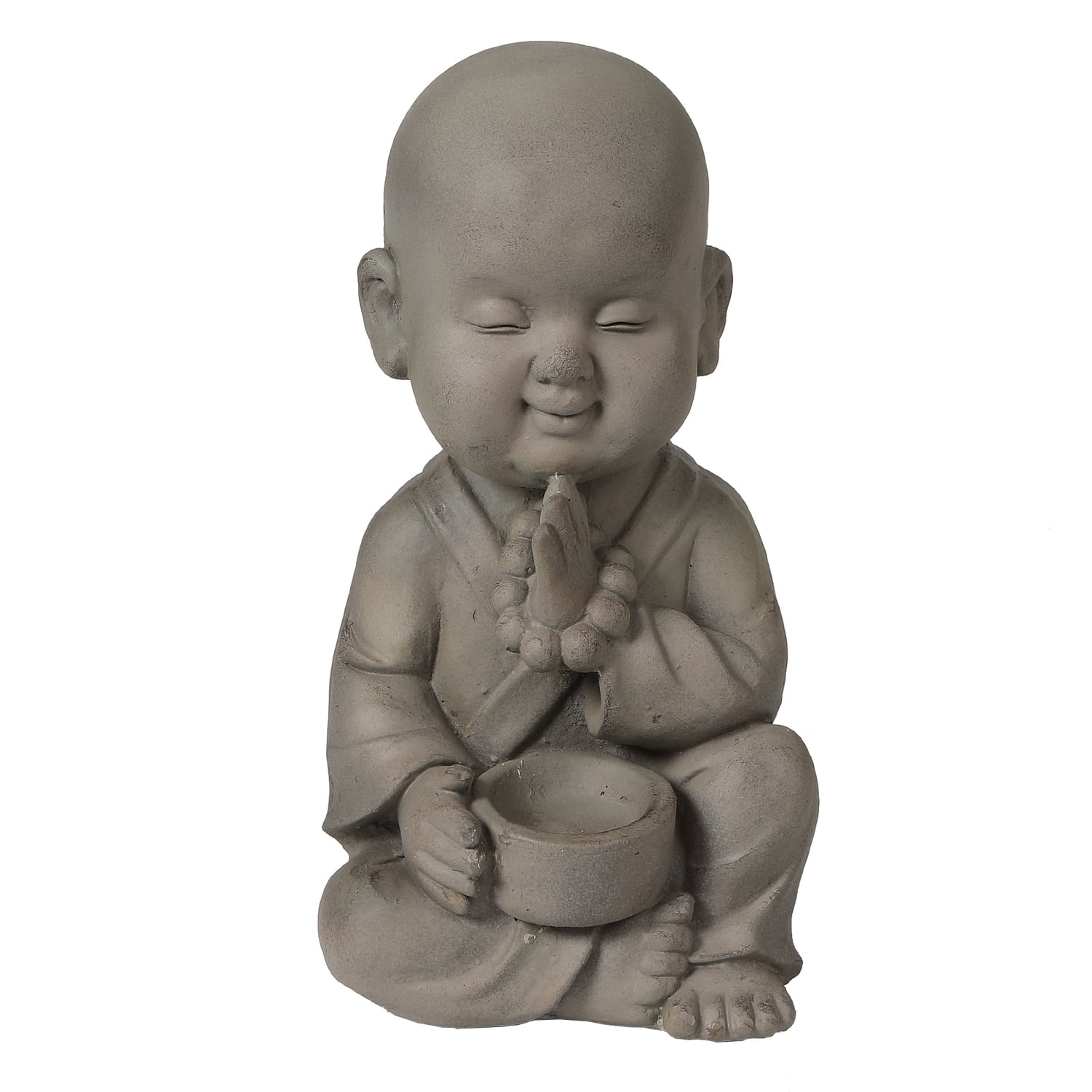 HomeStock Mid-Century Marvel Gray Mgo Meditating Buddha Monk Garden ...