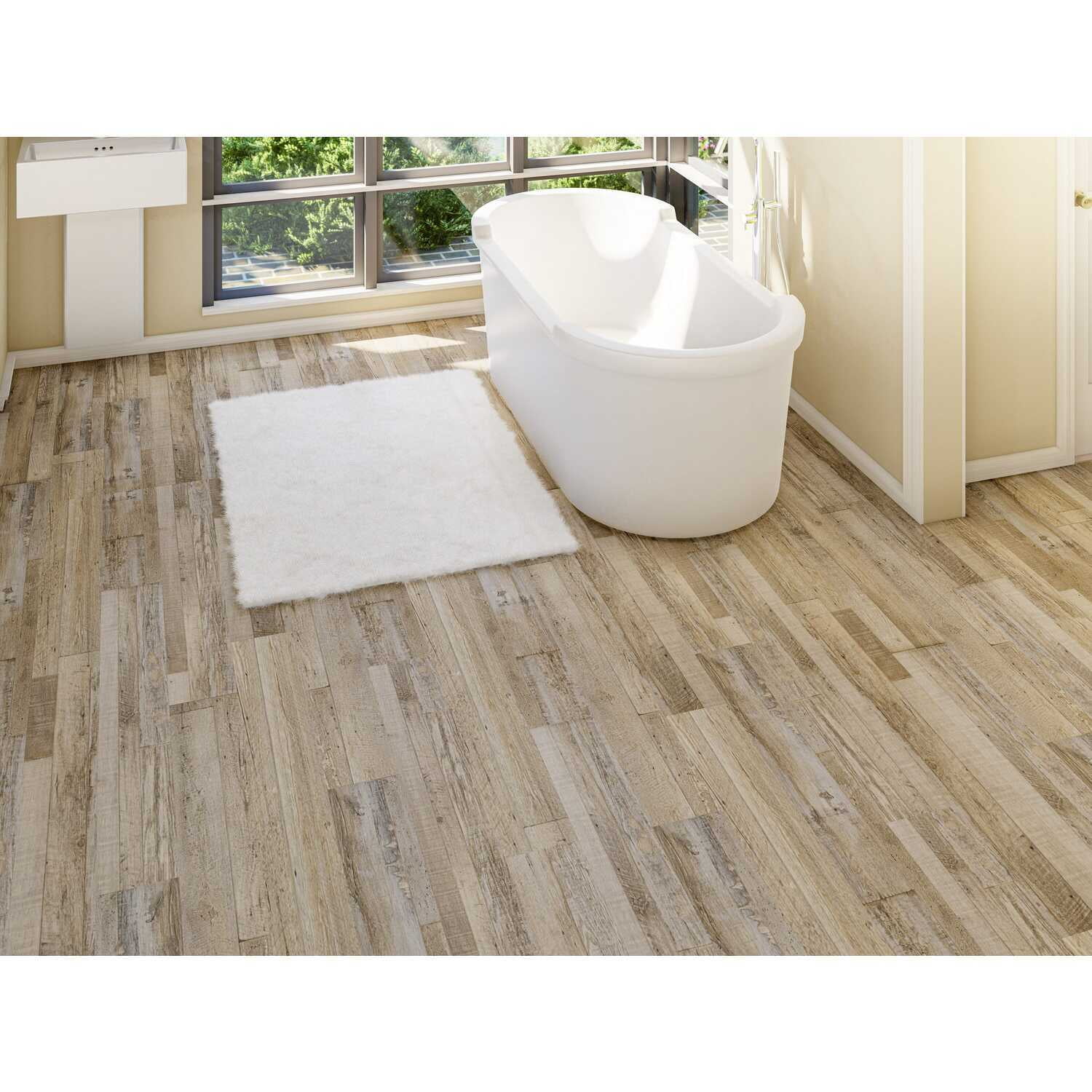 HomeStock MidCentury Marvel Backing Spc Durable Flooring Planks, Silver ...