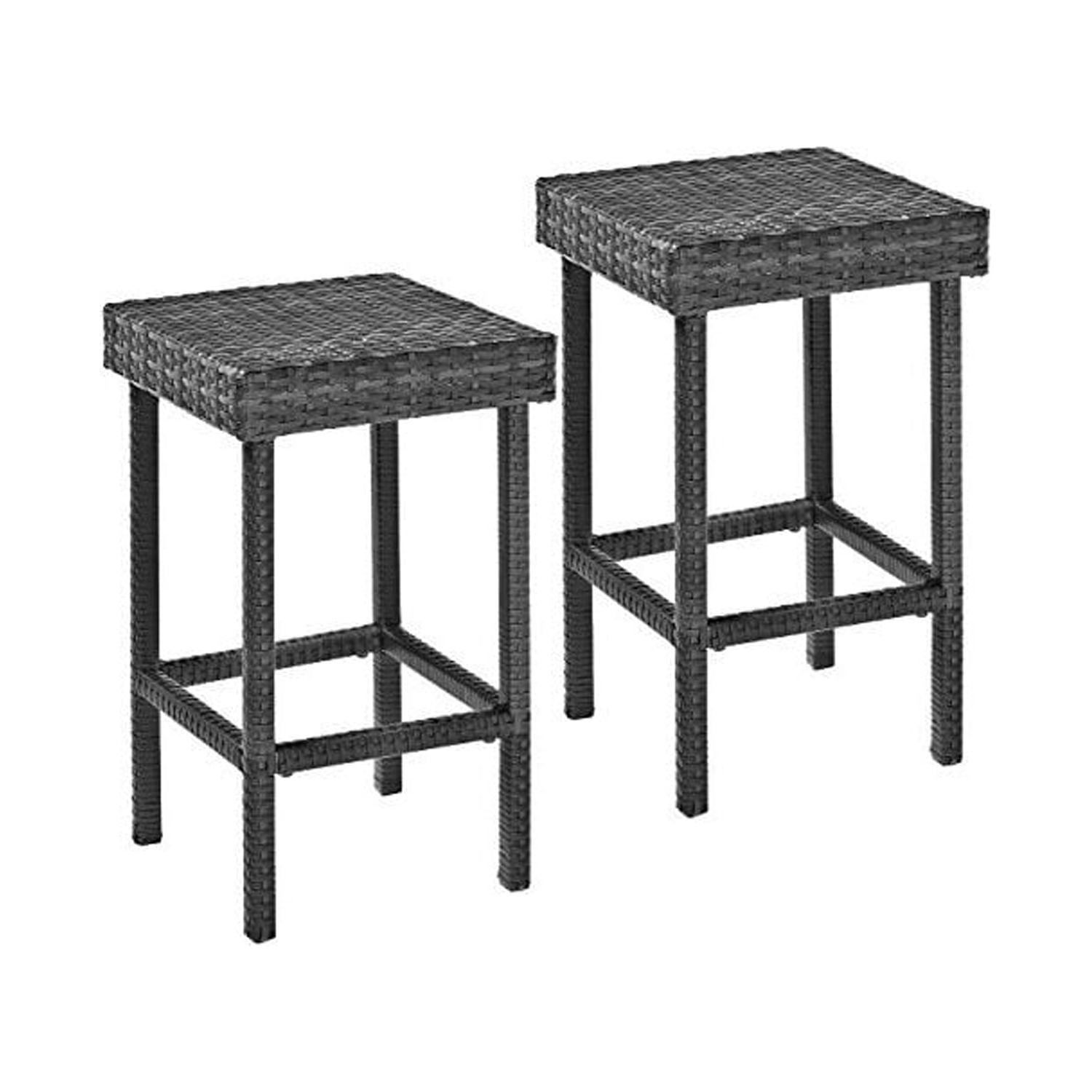 HomeStock Modern Marvel 2Pc Outdoor Wicker Counter Height Bar Stool Set ...