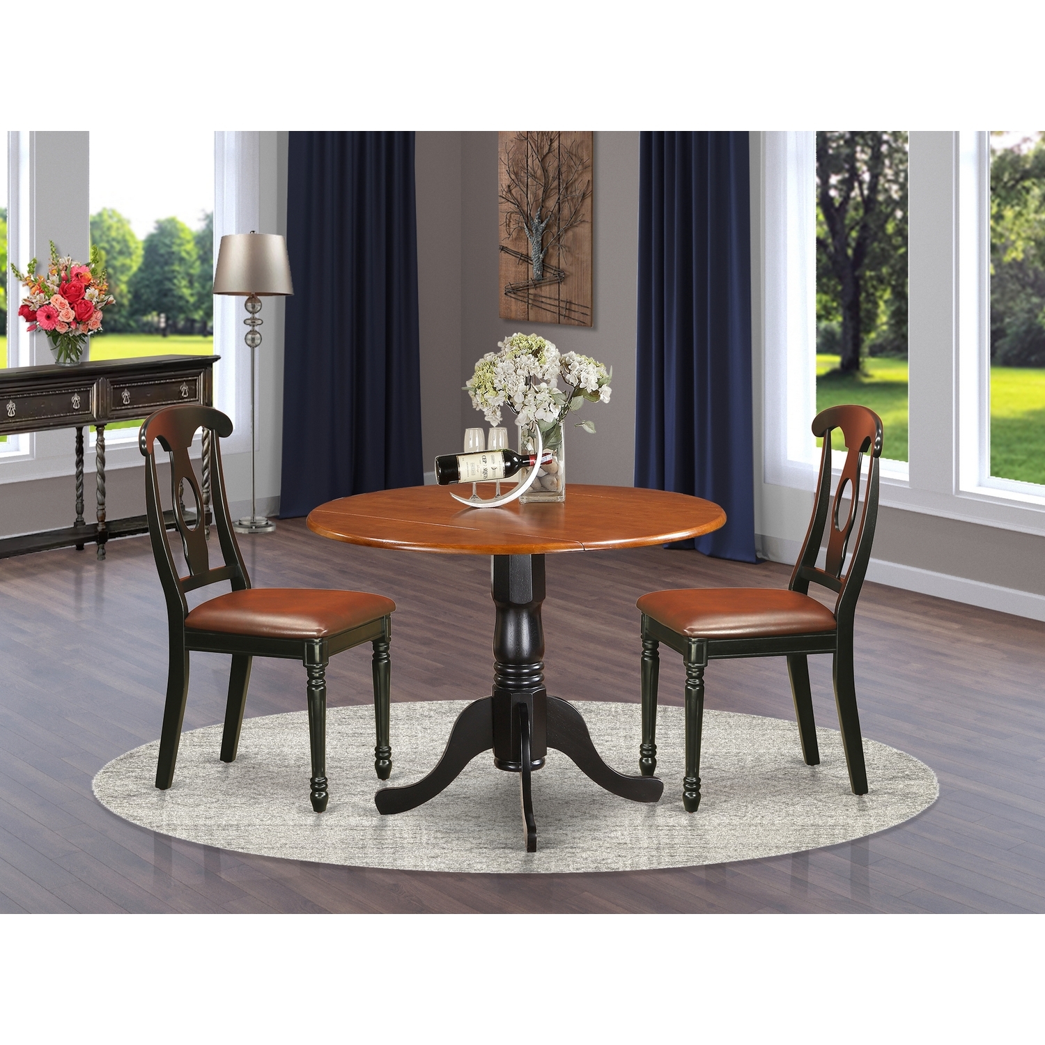 Modern Kitchen Table Set - 3 Piece Dining Set - Asian Hardwood Table ...