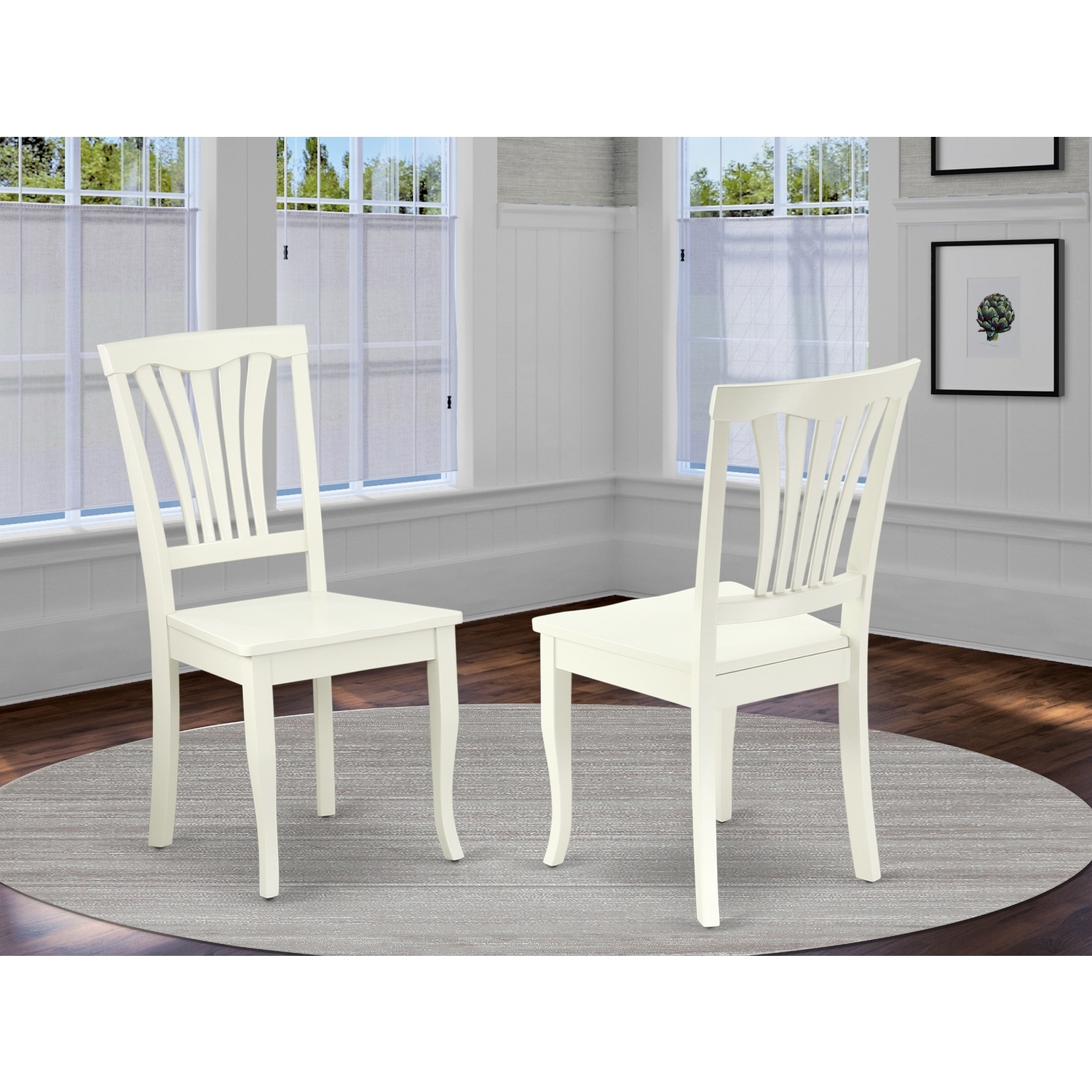 HomeStock Modern Marvel Avon Chair For Dining Room With Wood Seat - Linen Whitefinish - Walmart.com
