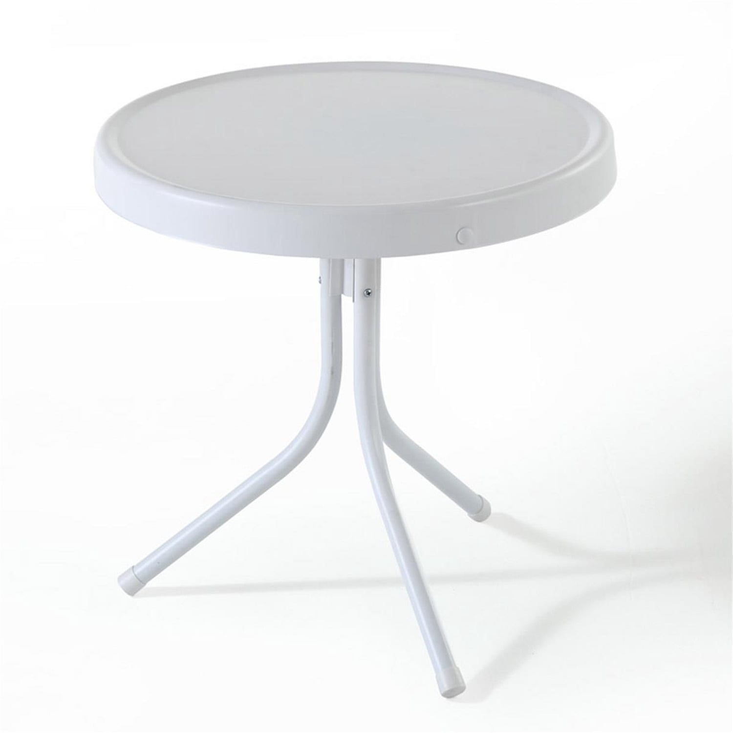 HomeStock Modern Marvel 22-inch Metal Outdoor Side Table - Alabaster White - 22"D x 22"W x 19.5 ...