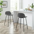 HomeStock Modern Minimalism 2Pc Counter Stool Set Gray/ Matte Black - 2 ...