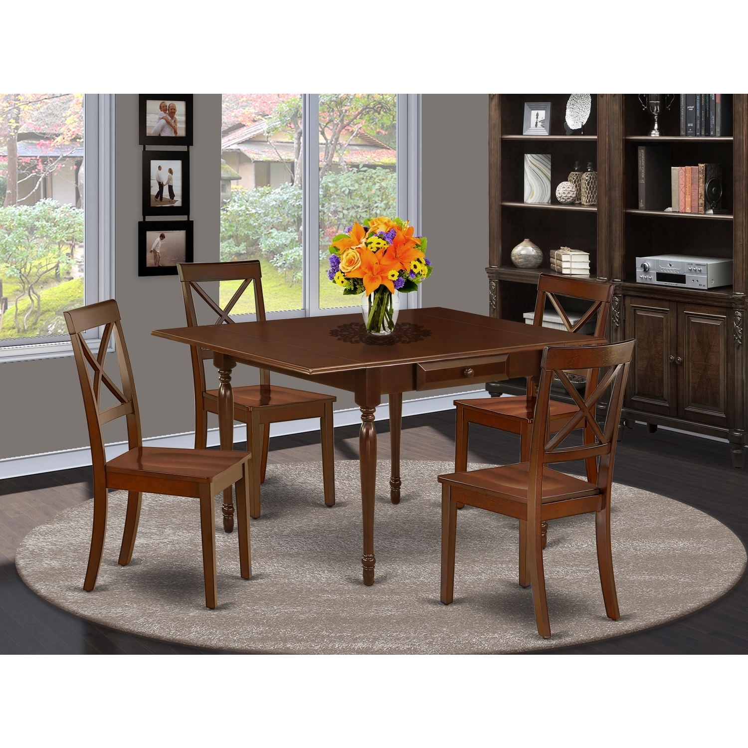 HomeStock Modern Minimalism 5Pc Dining Table Set For 4 Contains A ...