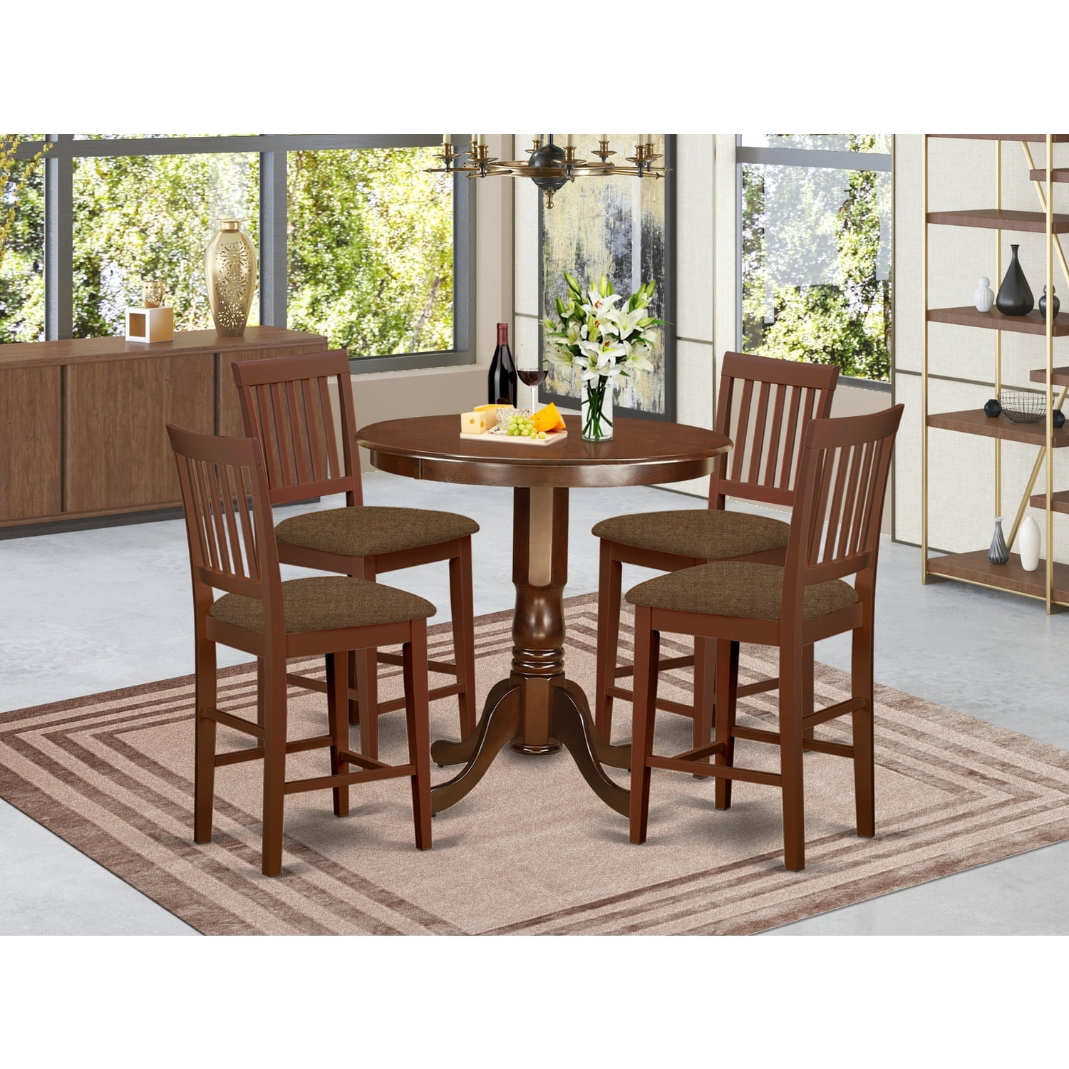 HomeStock Modern Motifs Counter Height Dining Set - Walmart.com