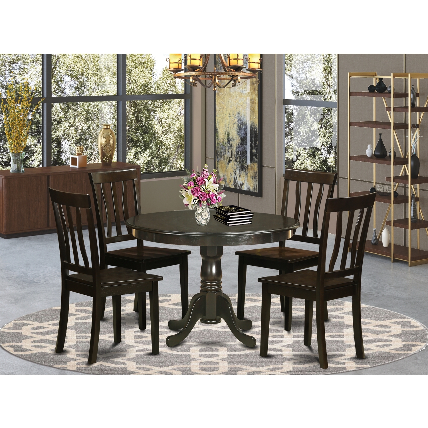 HomeStock Modern Motifs Table Set-Dining Table And Dinette Chairs ...